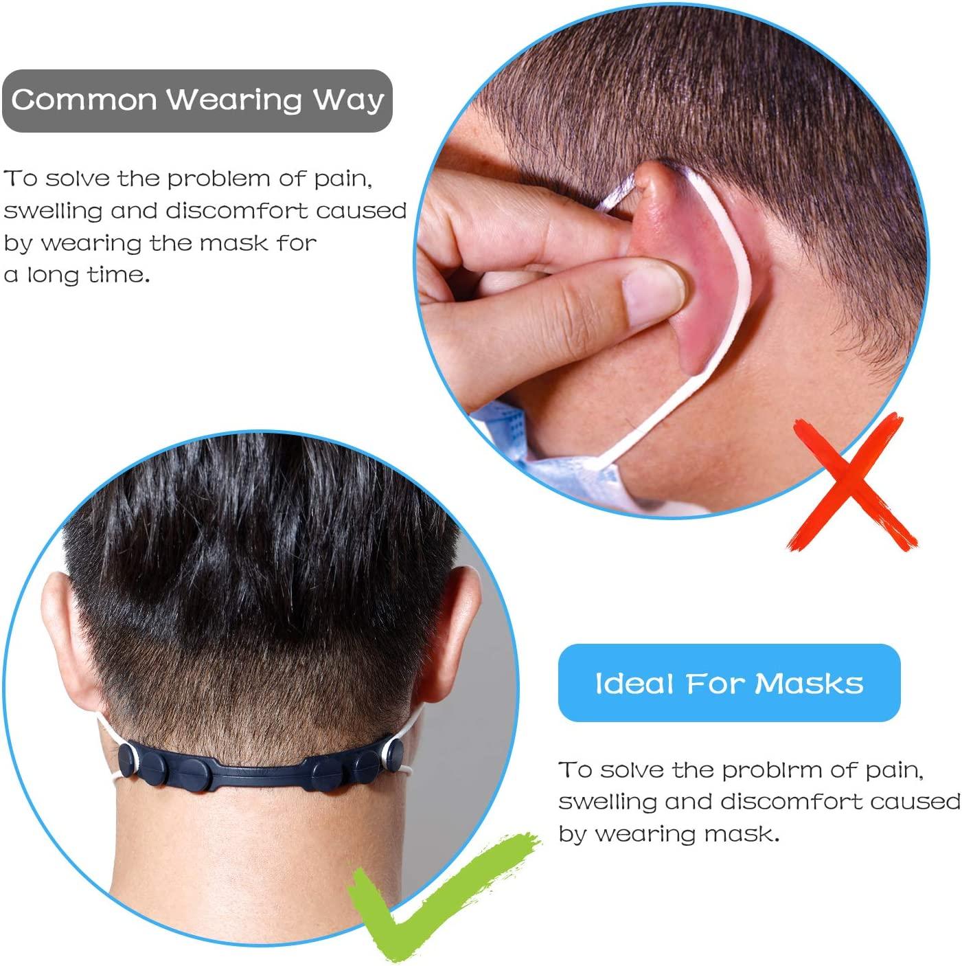 Silicone Mask Extender Hooks - Adjustable Anti-Slip Ear Strap Holder ...