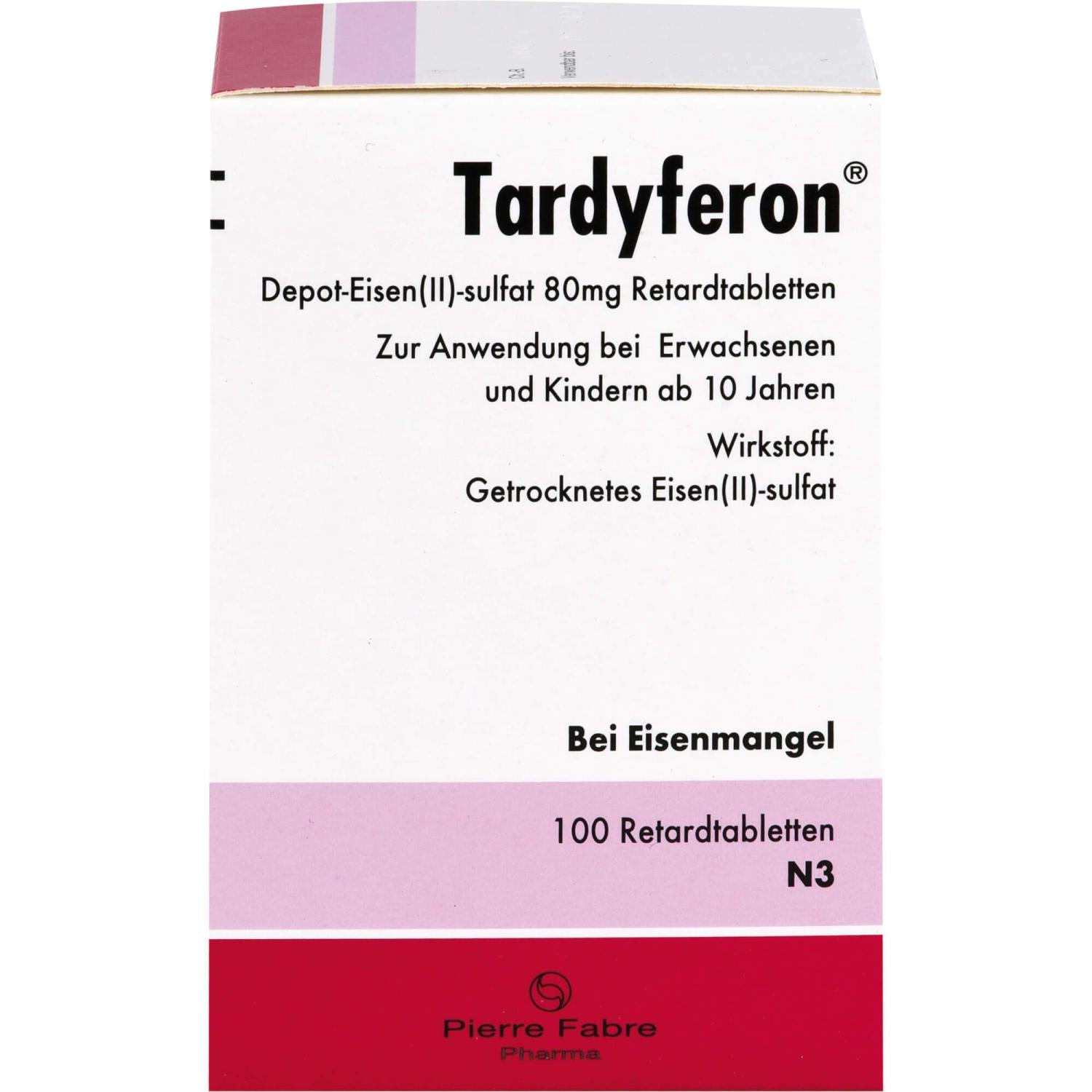 Tardyferon 80 mg Sustained-Release Tablets for Iron Deficiency - 100 ...
