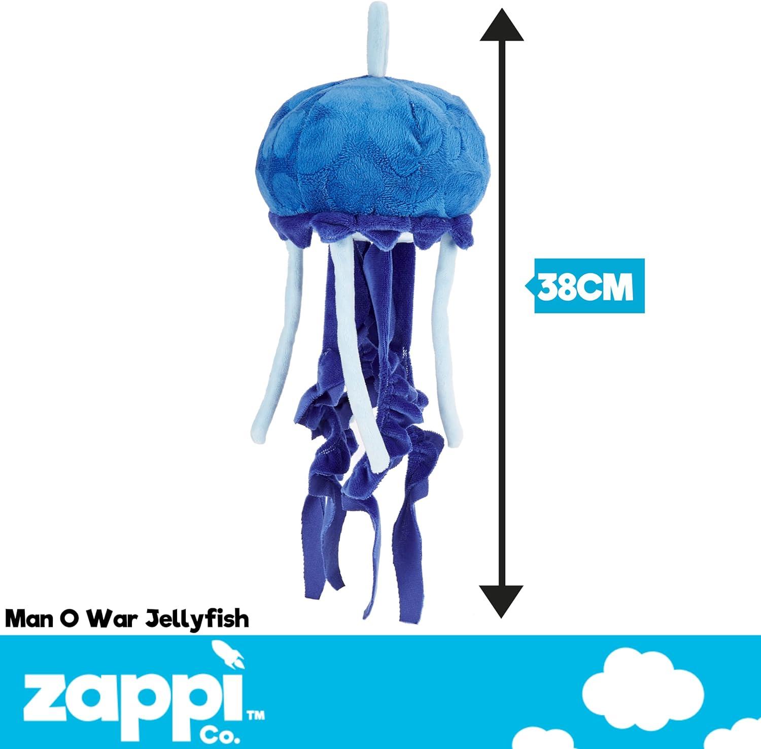 Zappi Co Plush Man O War Jellyfish Toy - 33cm Height - Safari Animals ...