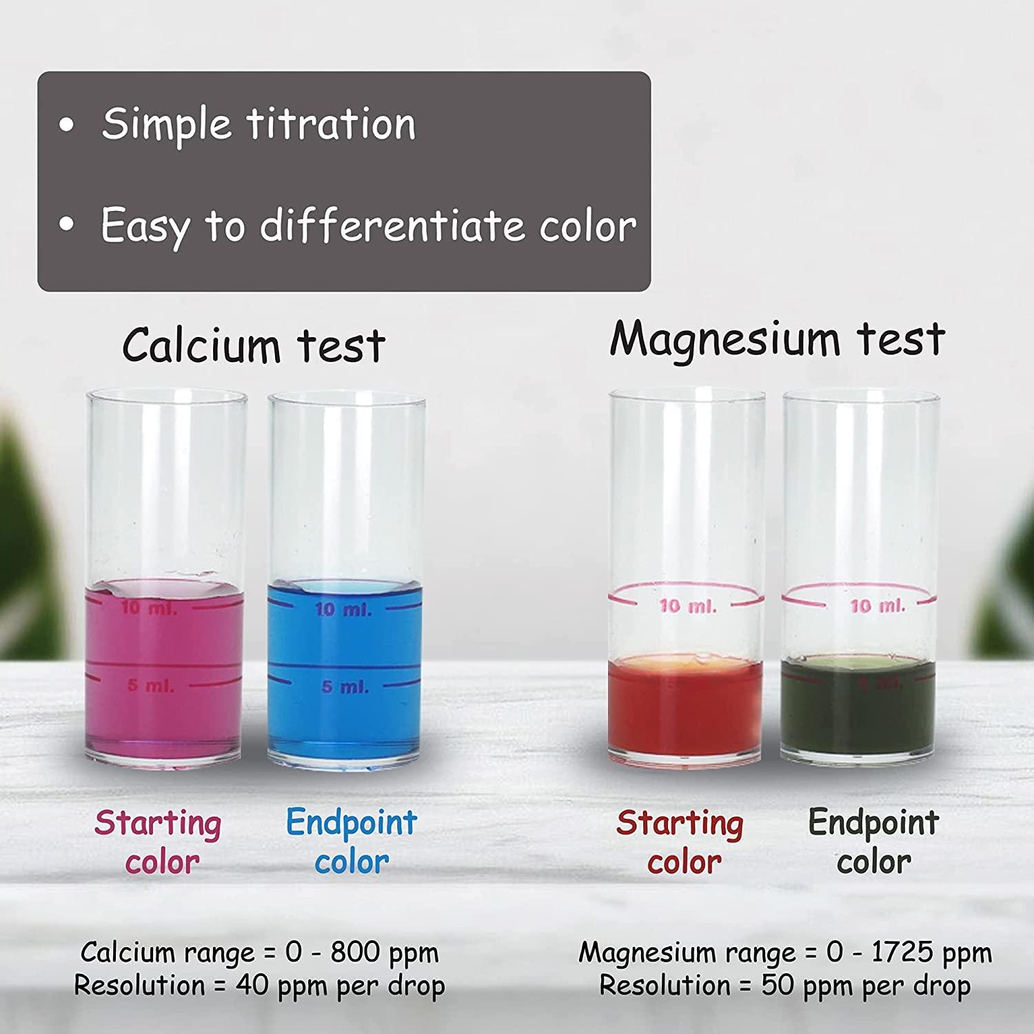 High Salinity Calcium/Magnesium Test Kit (120 Tests) for Aquarium and ...