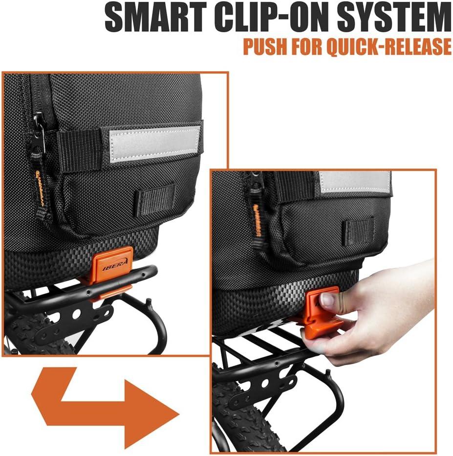 Ibera 2 in 1 PakRak Commuter Bicycle Trunk Bag | Expandable Panniers | Quick Release Design ...