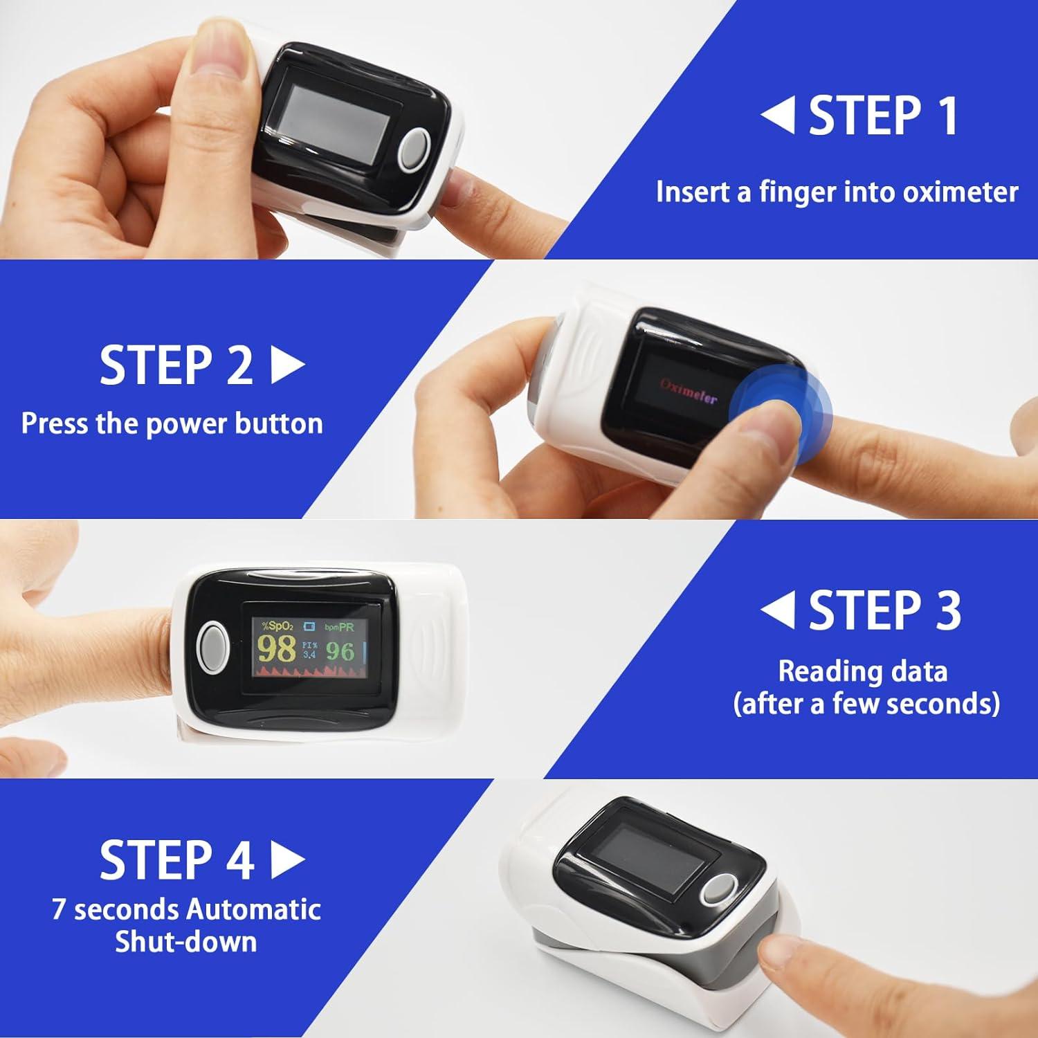 Pulse Oximeter - Oxygen Monitor for Adults | Heart Rate and SpO2 Health ...