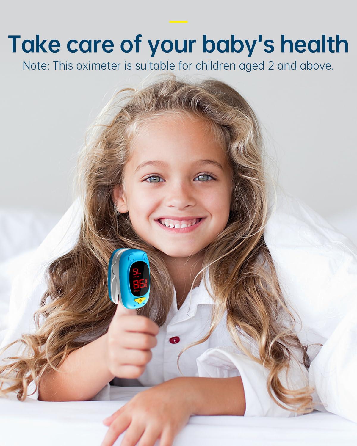 HOLFENRY Pediatric Pulse Oximeter for Kids Over 2 - Oxygen & Heart Rate ...