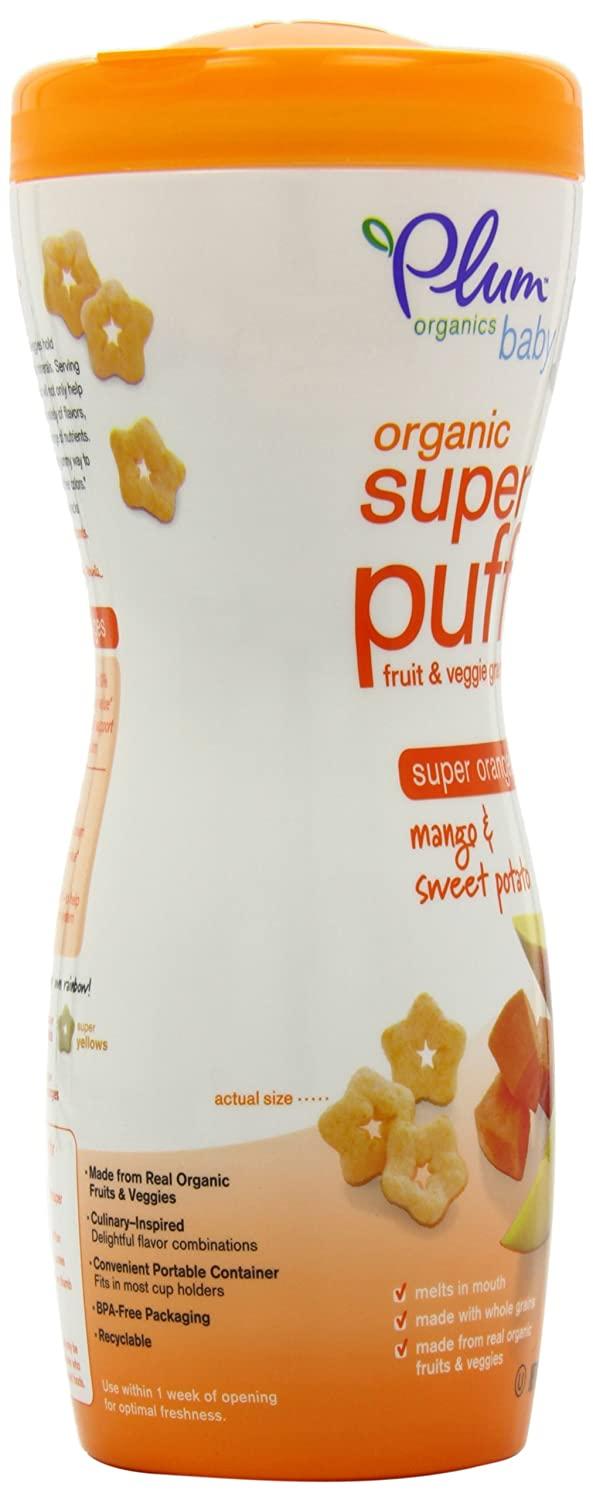 Plum Organics Super Puffs - Organic Veggie Fruit & Grain Snacks, Mango ...