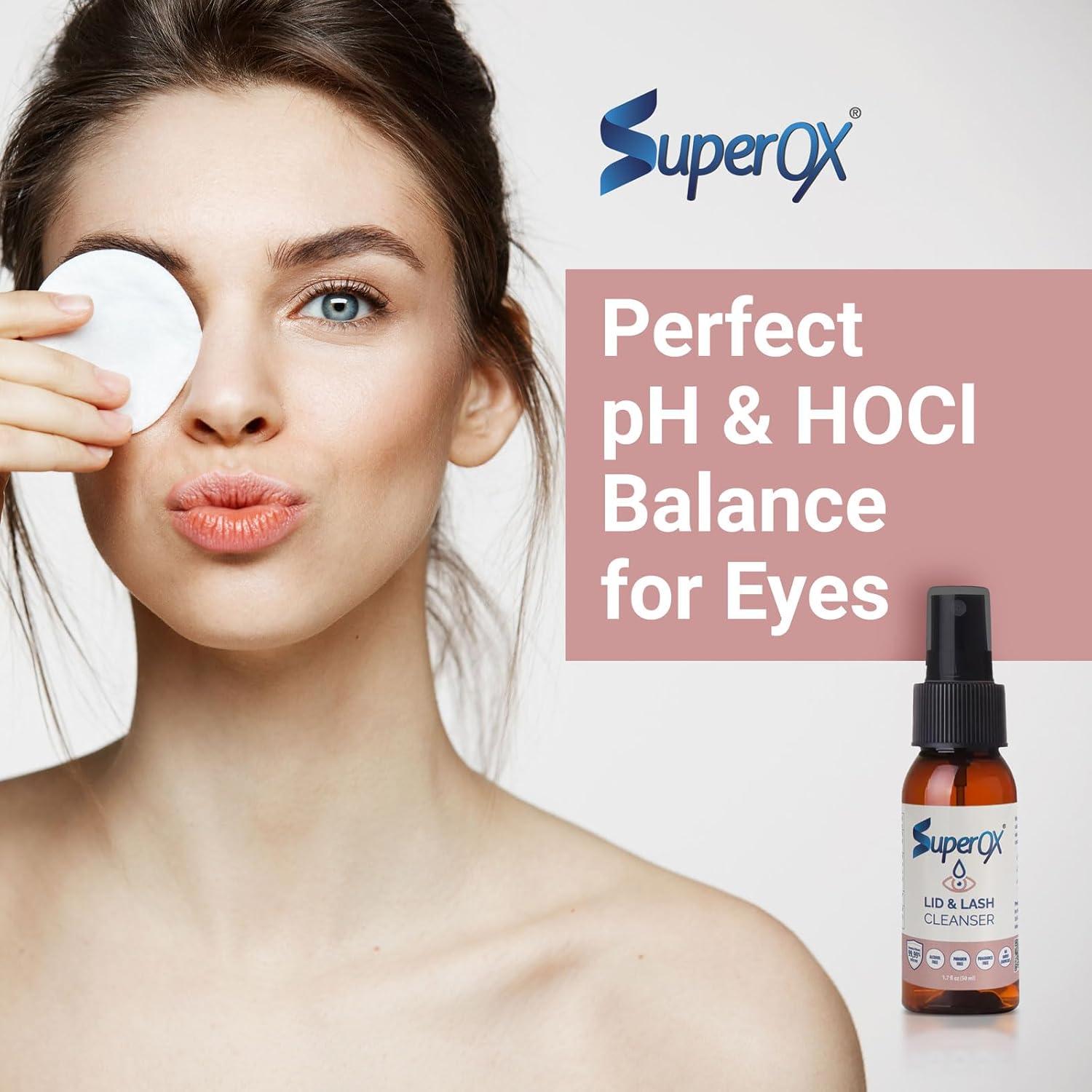 Superox Eyelid & Eyelash Cleanser - Hypochlorous Acid Spray for Styes ...