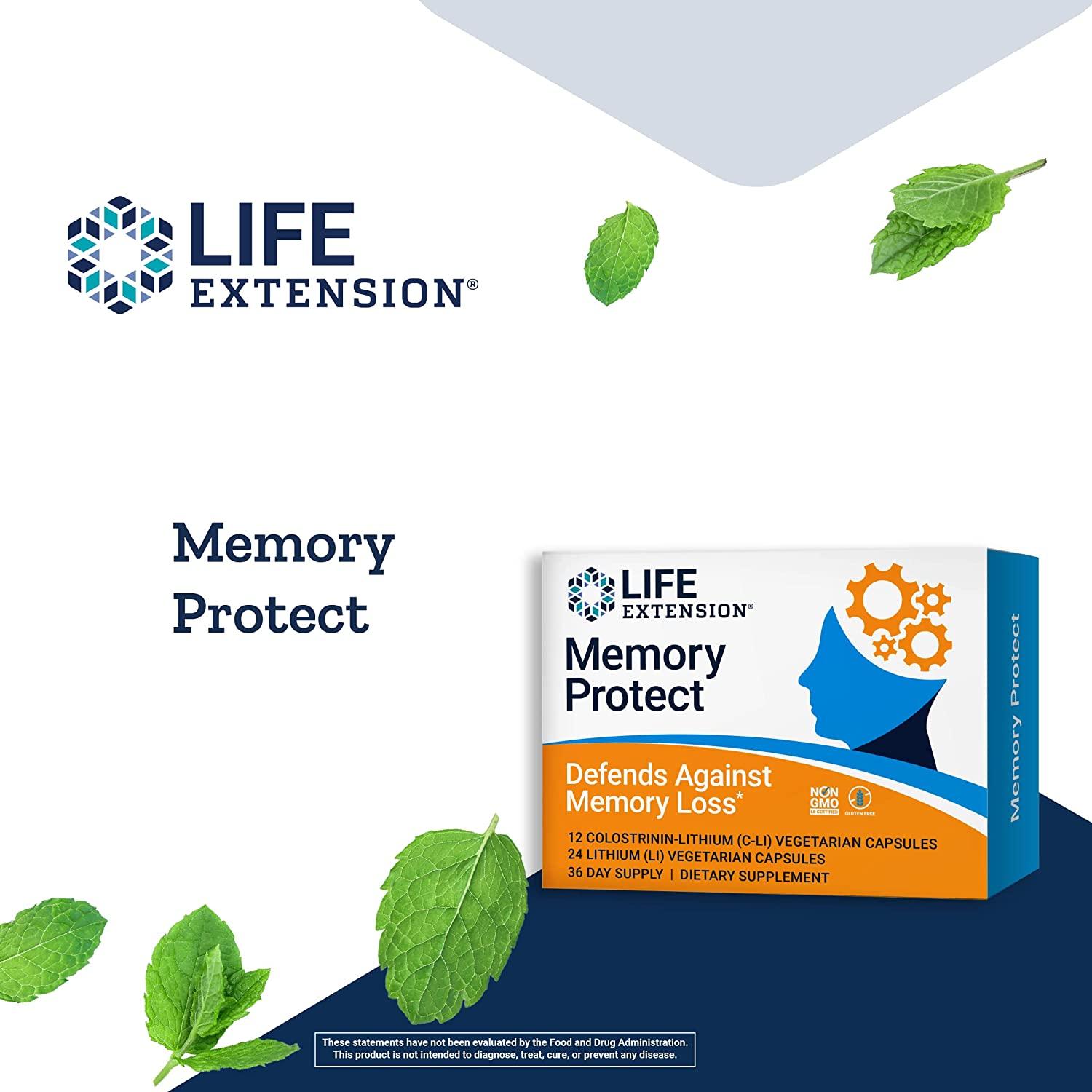 Life Extension Memory Protect - 36 Vegetarian Capsules for Cognitive ...