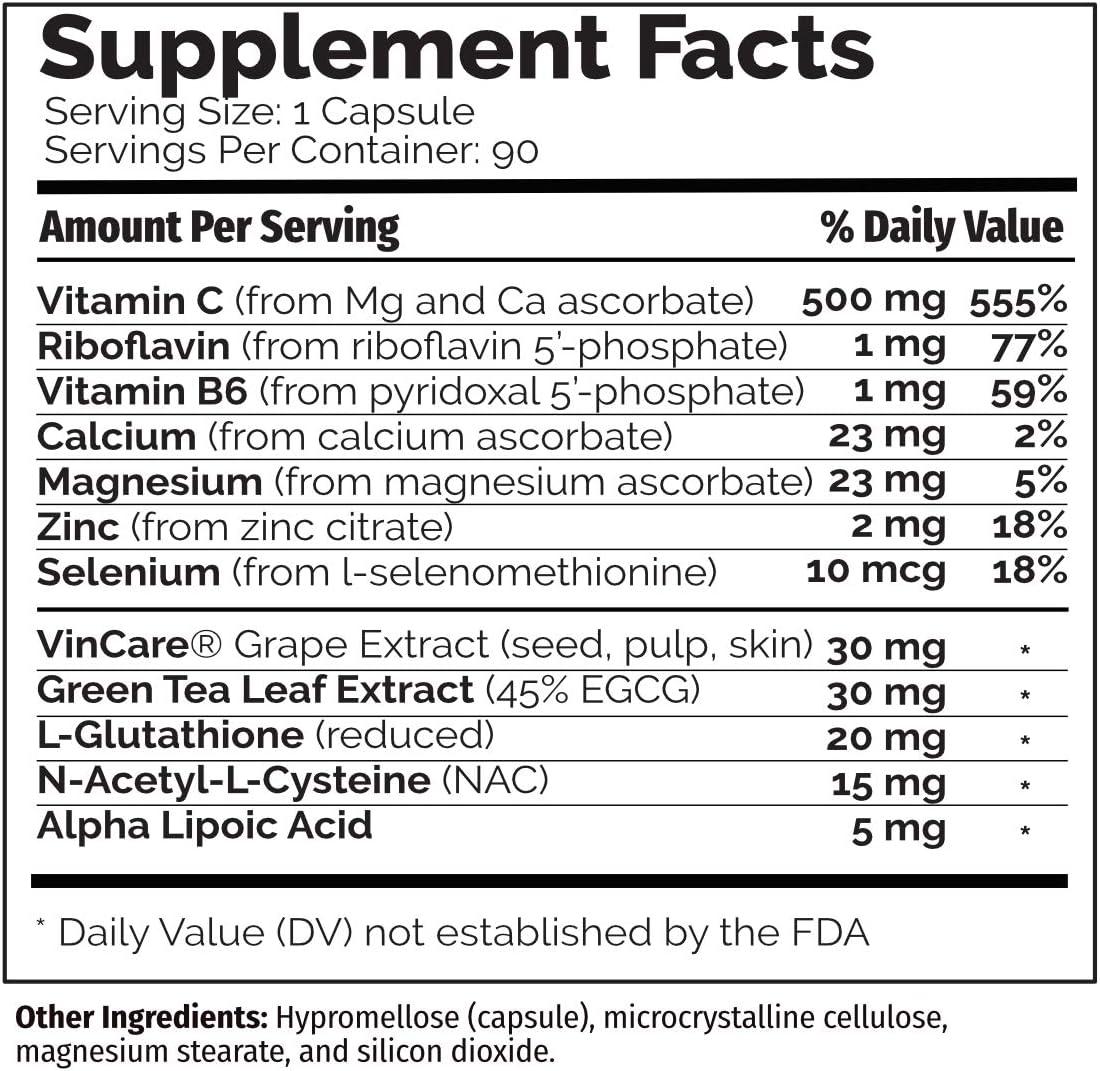 PRO-C (90 caps) - Powerful Nrf2 Activator Antioxidant Supplement with Advanced Vitamin C Formula ...