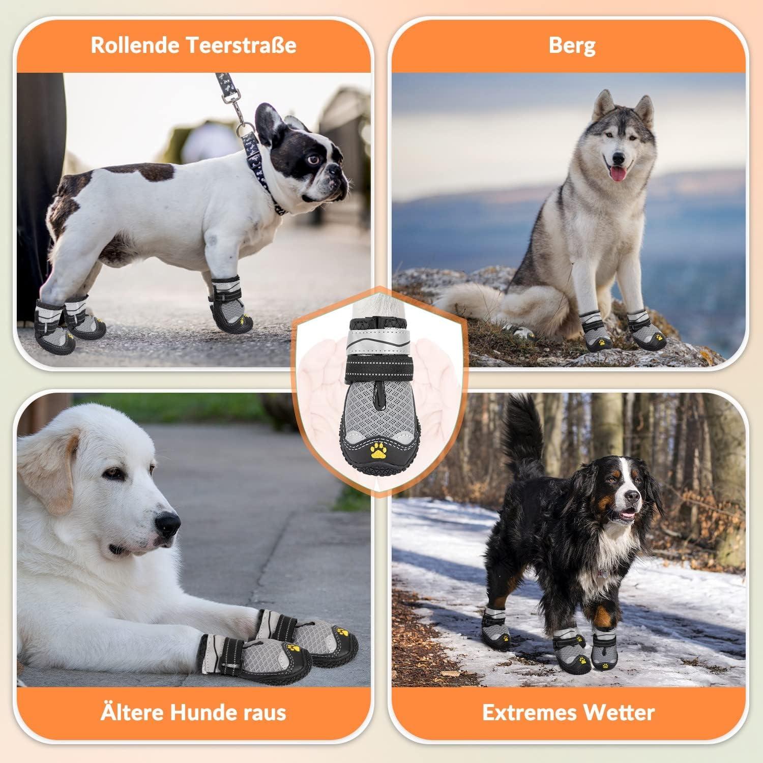Slowton Dog Shoes - Breathable Paw Protection Boots with Non-Slip Sole ...