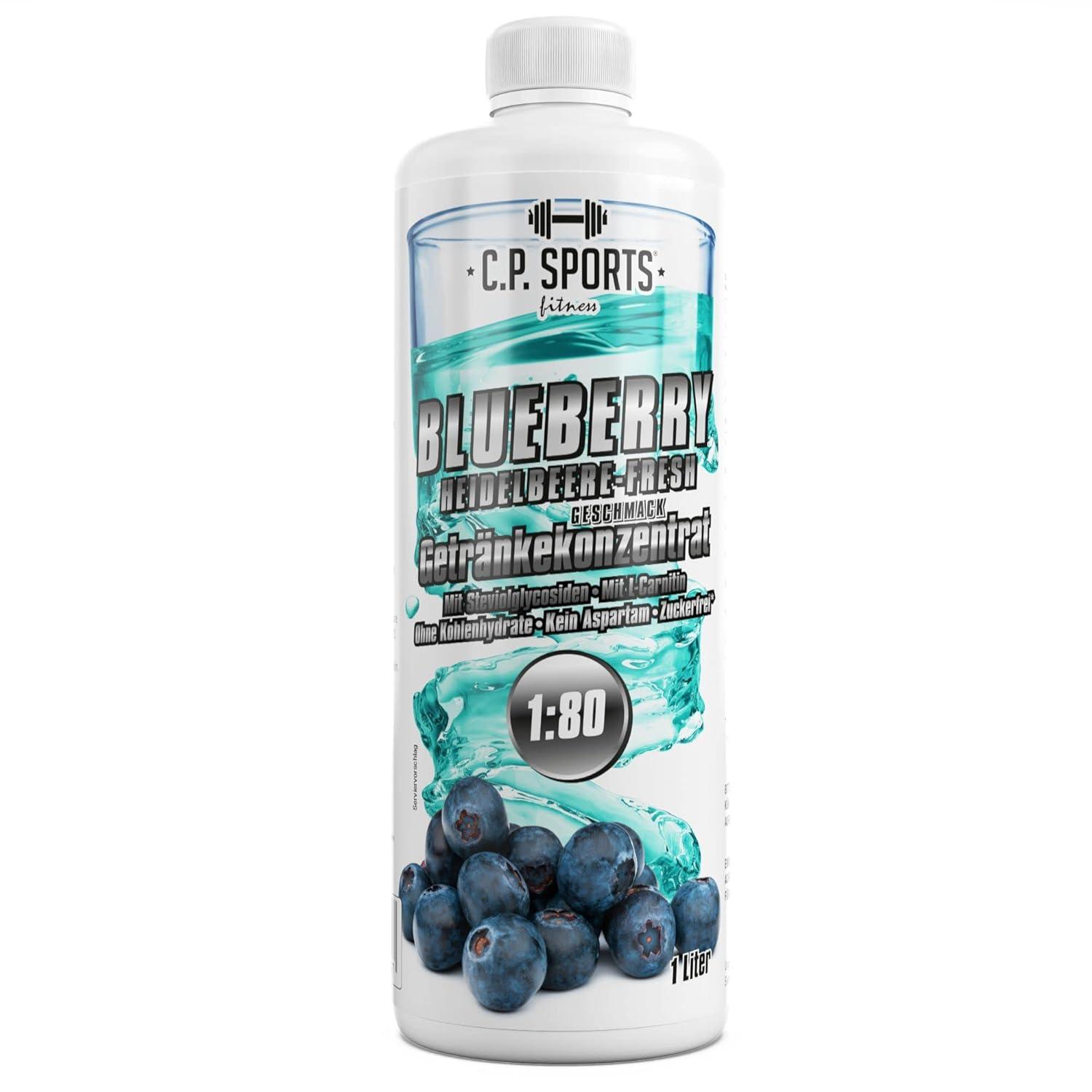 C.P.Sports Sugar-Free Blueberry Beverage Syrup - 1L Concentrate with ...
