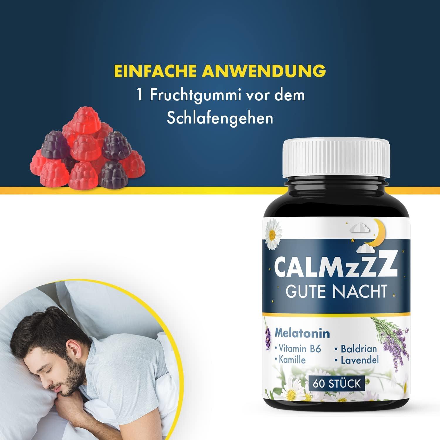 Calmzz Good Night Melatonin Gummy Bears - 60 Pieces | High Dose 0.5 mg ...