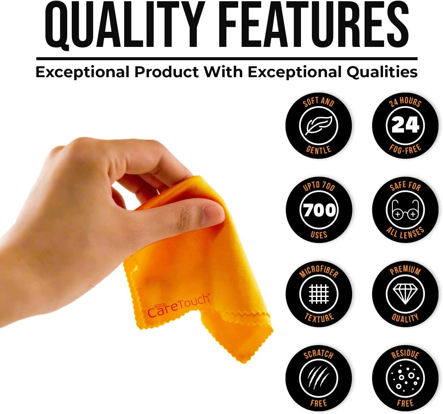 Care Touch Anti-Fog Dry Cloth - Individually Wrapped Microfiber - 24 ...