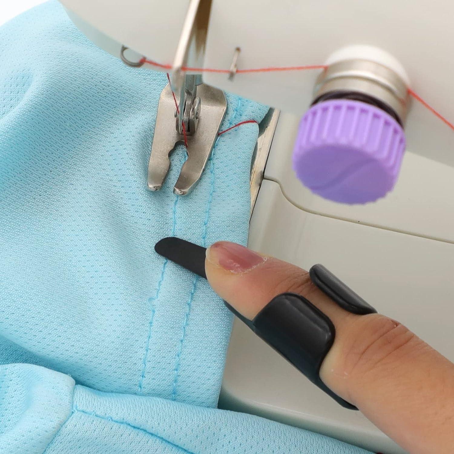 Sewing Fingerthing Pusher - Thumb Protector Sewing Tool (Black/Purple ...