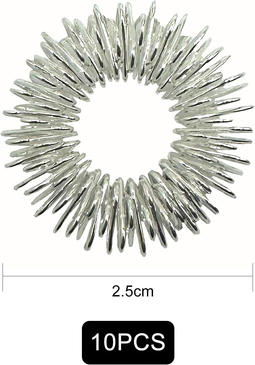 10 Silver Acupressure Massage Rings - Stress Relief & Enhanced Blood ...
