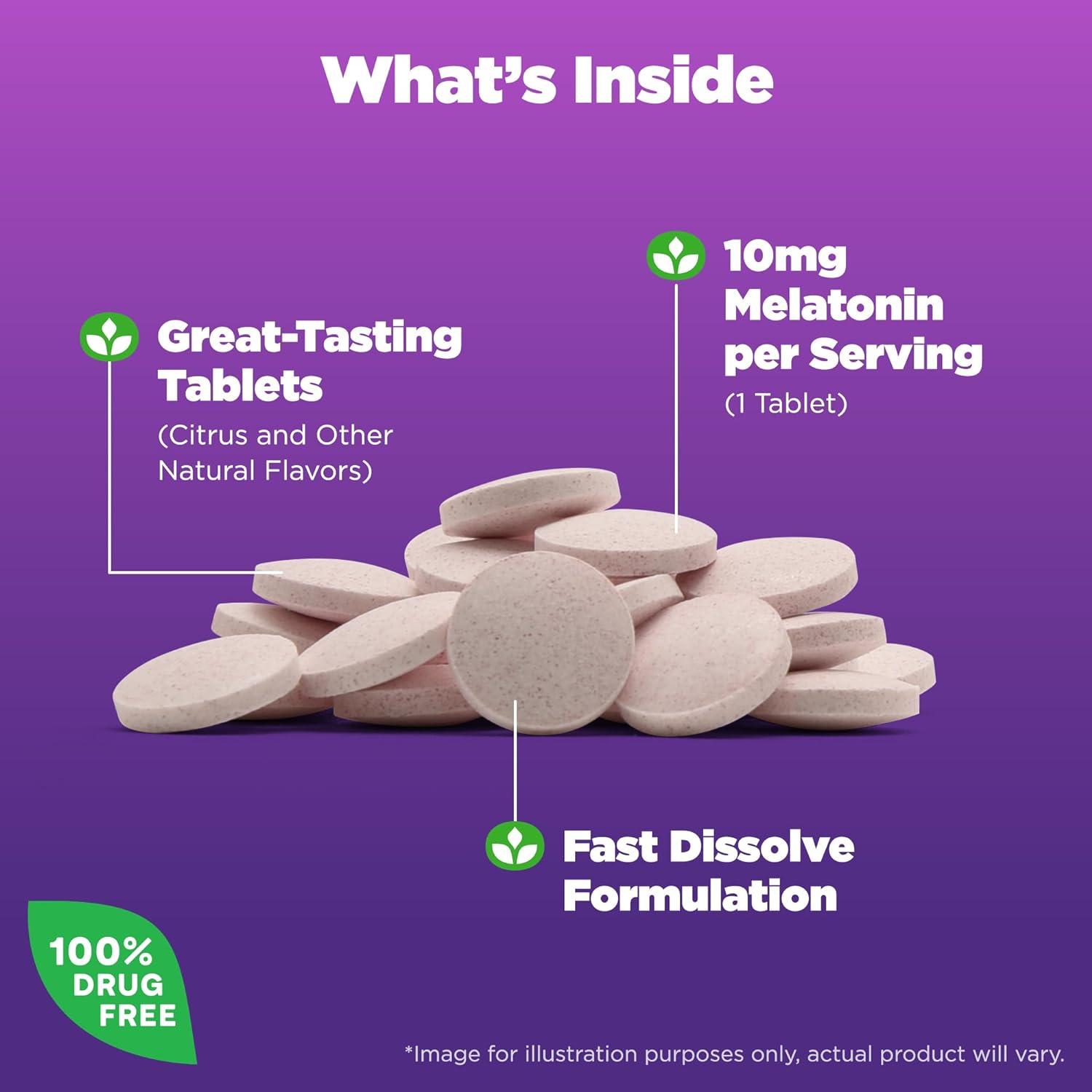 Natrol Melatonin 10mg Fast Dissolve Tablets - Sleep Aid, Citrus Punch ...