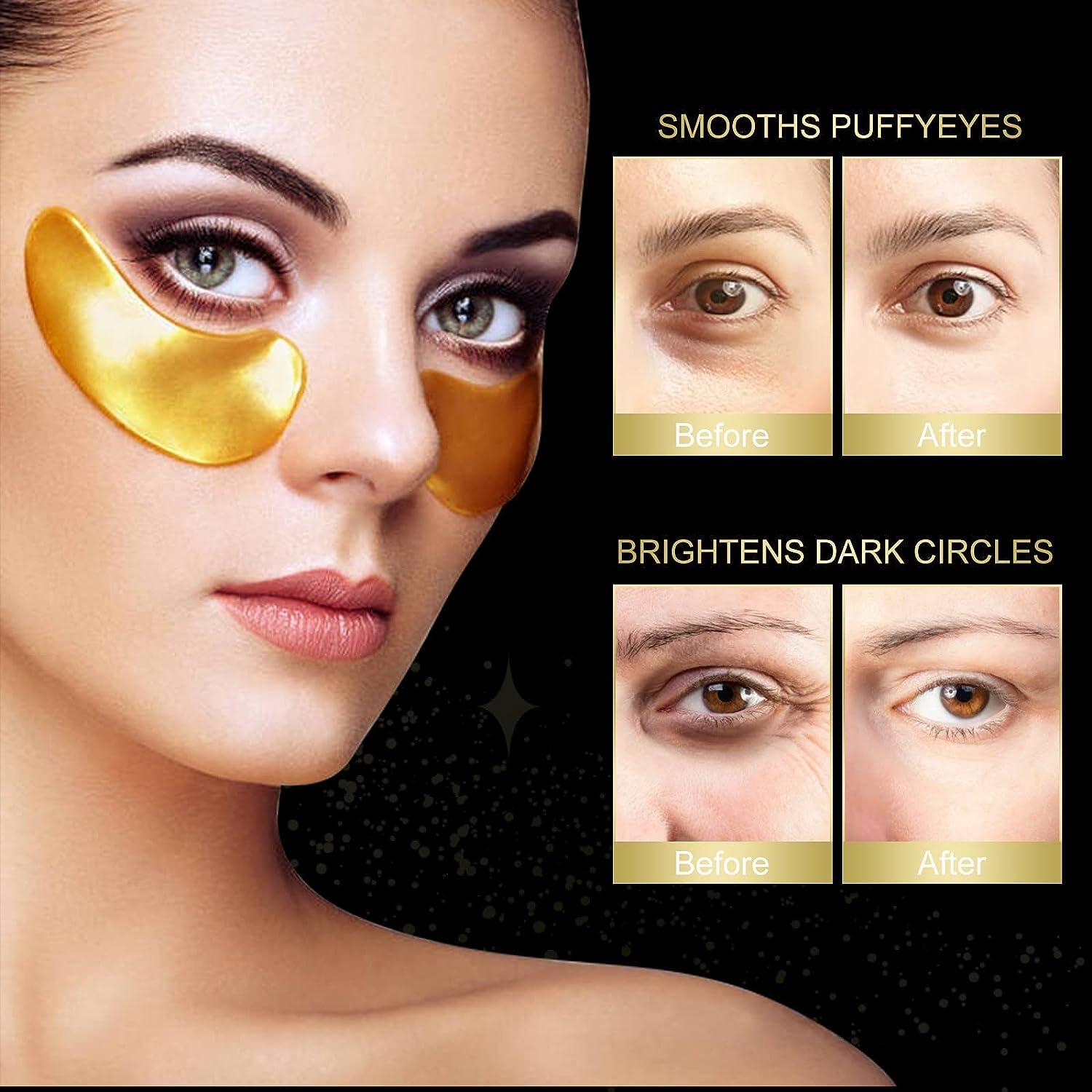 SHIFAKOU 24K Gold Eye Mask - 20 Pairs Under Eye Collagen Patches for ...