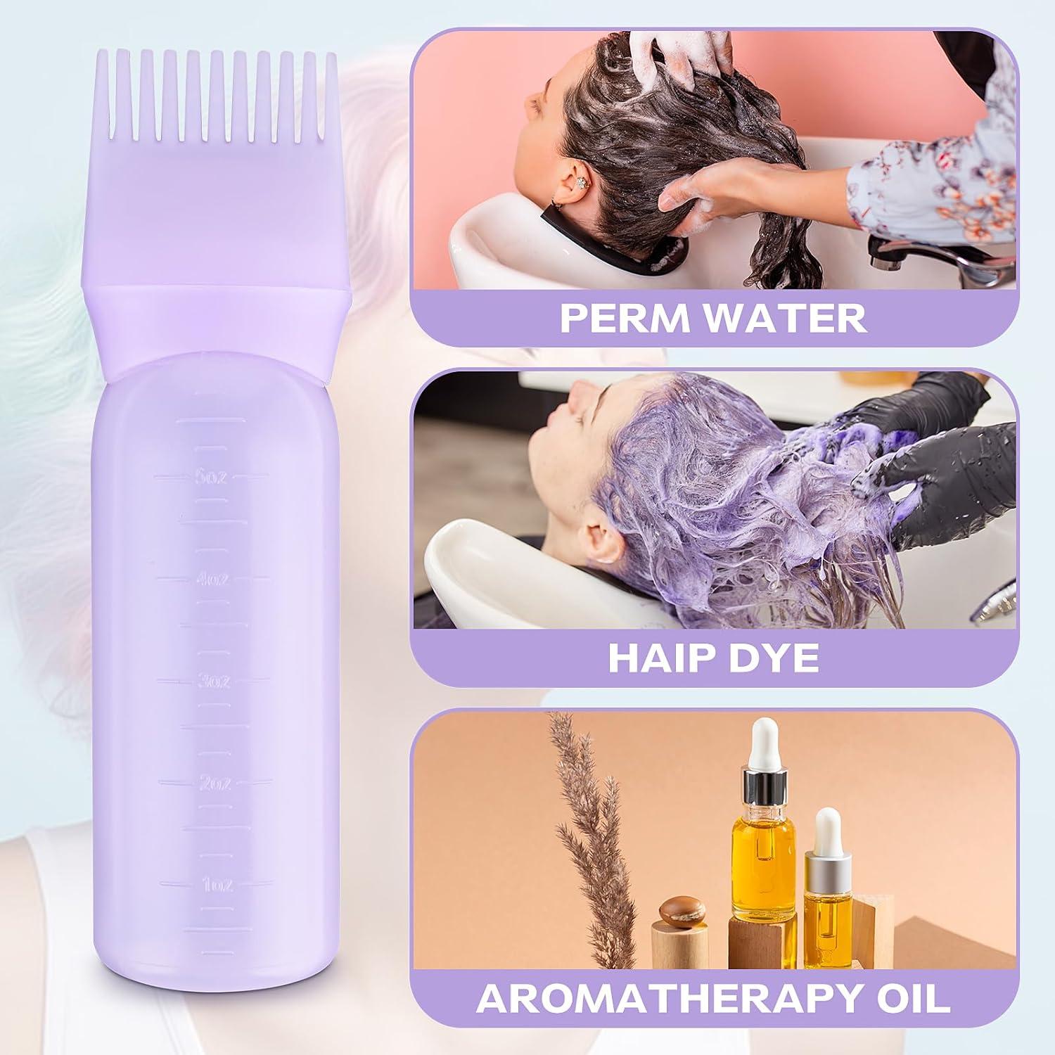 COMNICO Root Comb Applicator Bottle 6oz - Portable Hair Dye Oil Brush ...