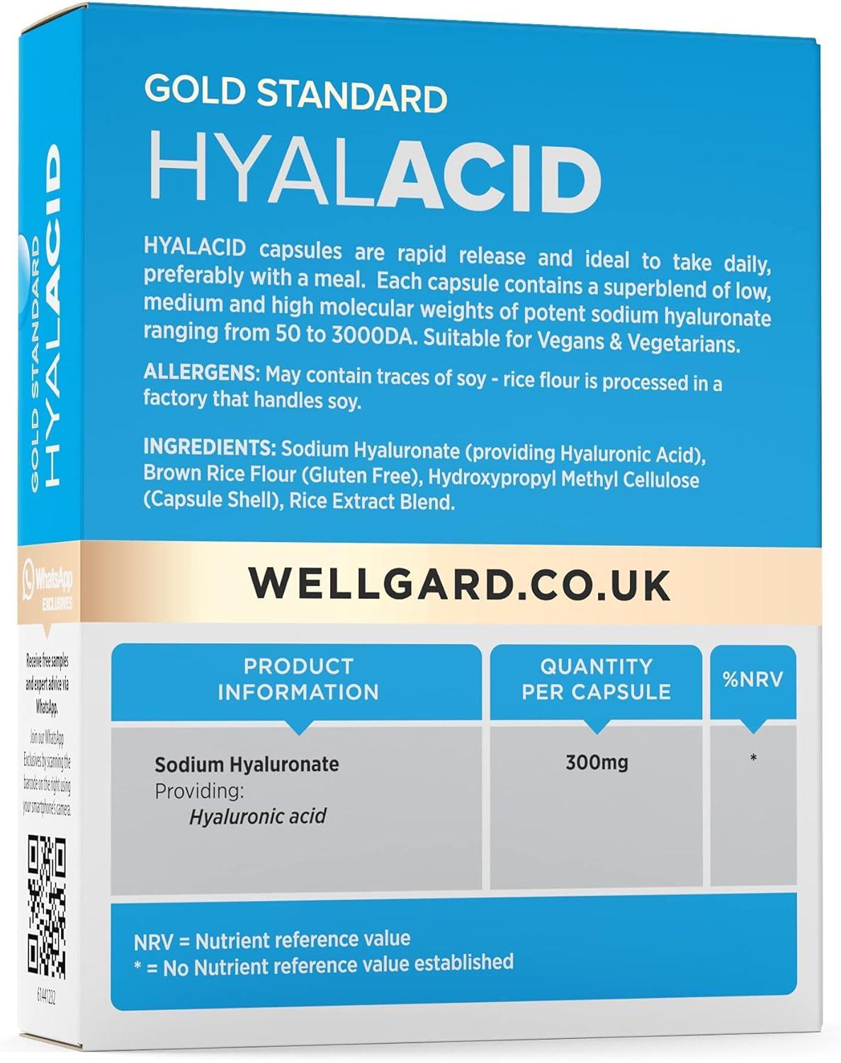 Wellgard Vegan Hyaluronic Acid Supplements | 50-3000 DA | Made in UK ...