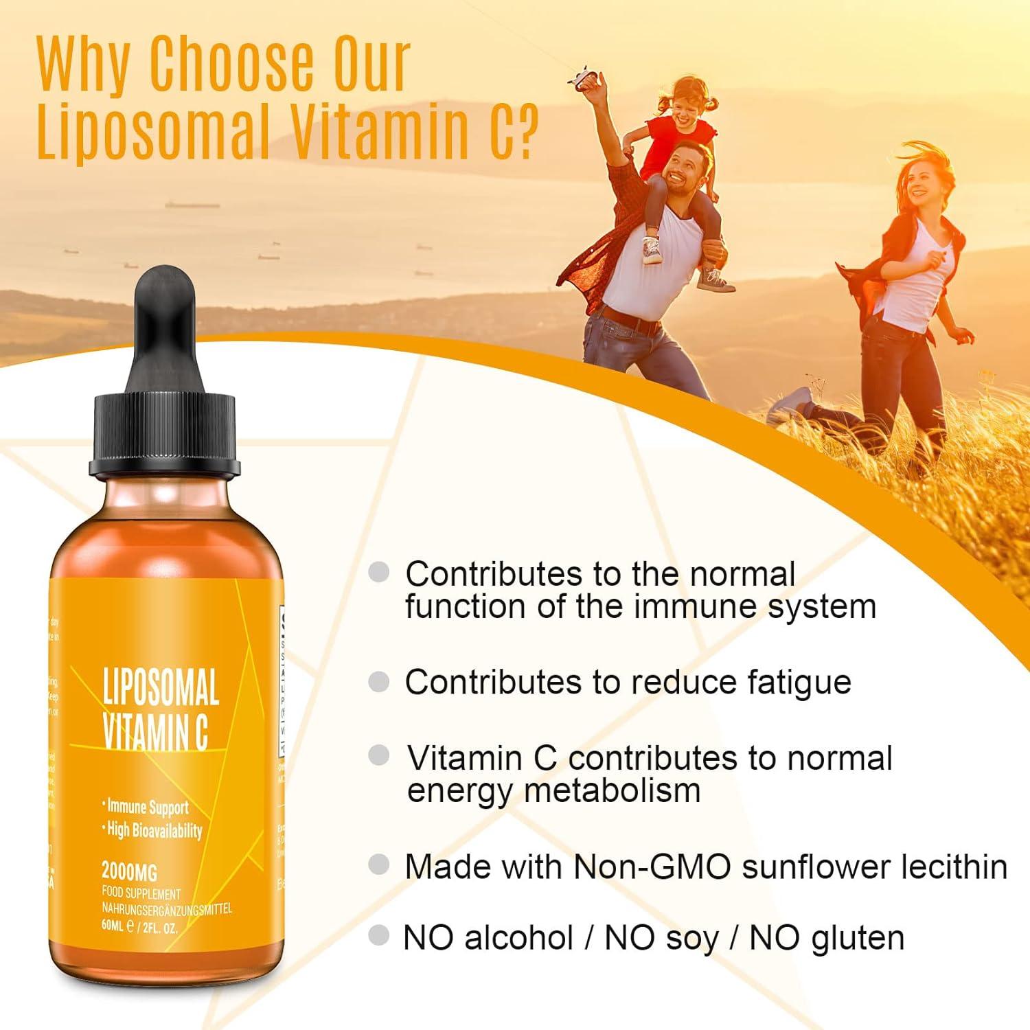 Liposomal Vitamin C 2000MG - Immunity Support & Antioxidant Supplement ...