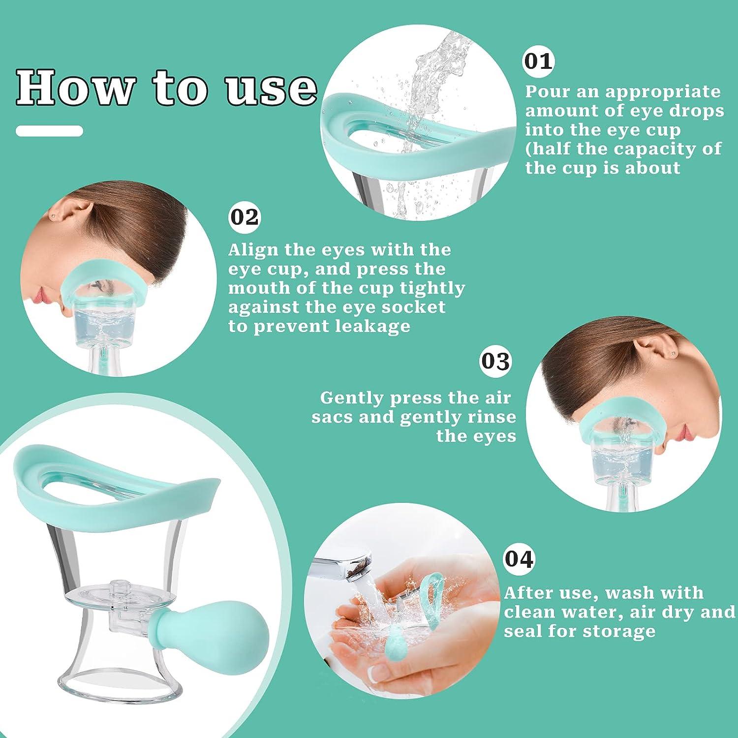 Sliverdew Eye Wash Cup,Silicon Eye Wash Kit Eye Cleaner Manual Air ...