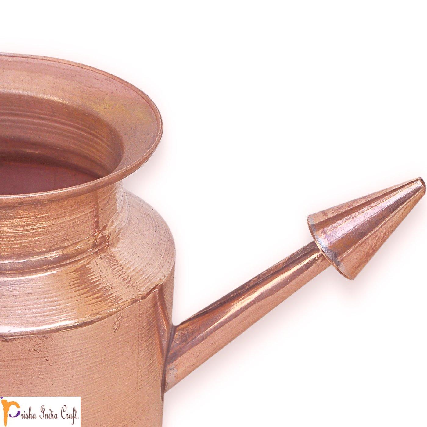 Prisha India Craft Copper Neti Pot | Sinus Irrigation (Gold) - Natural ...