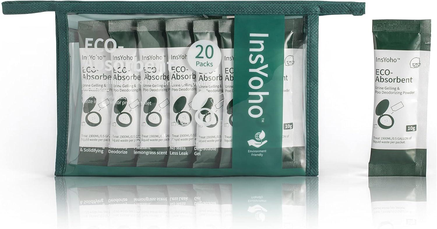20 Pack Eco-Friendly Portable Toilet Chemicals for Camping - Poo Powder ...