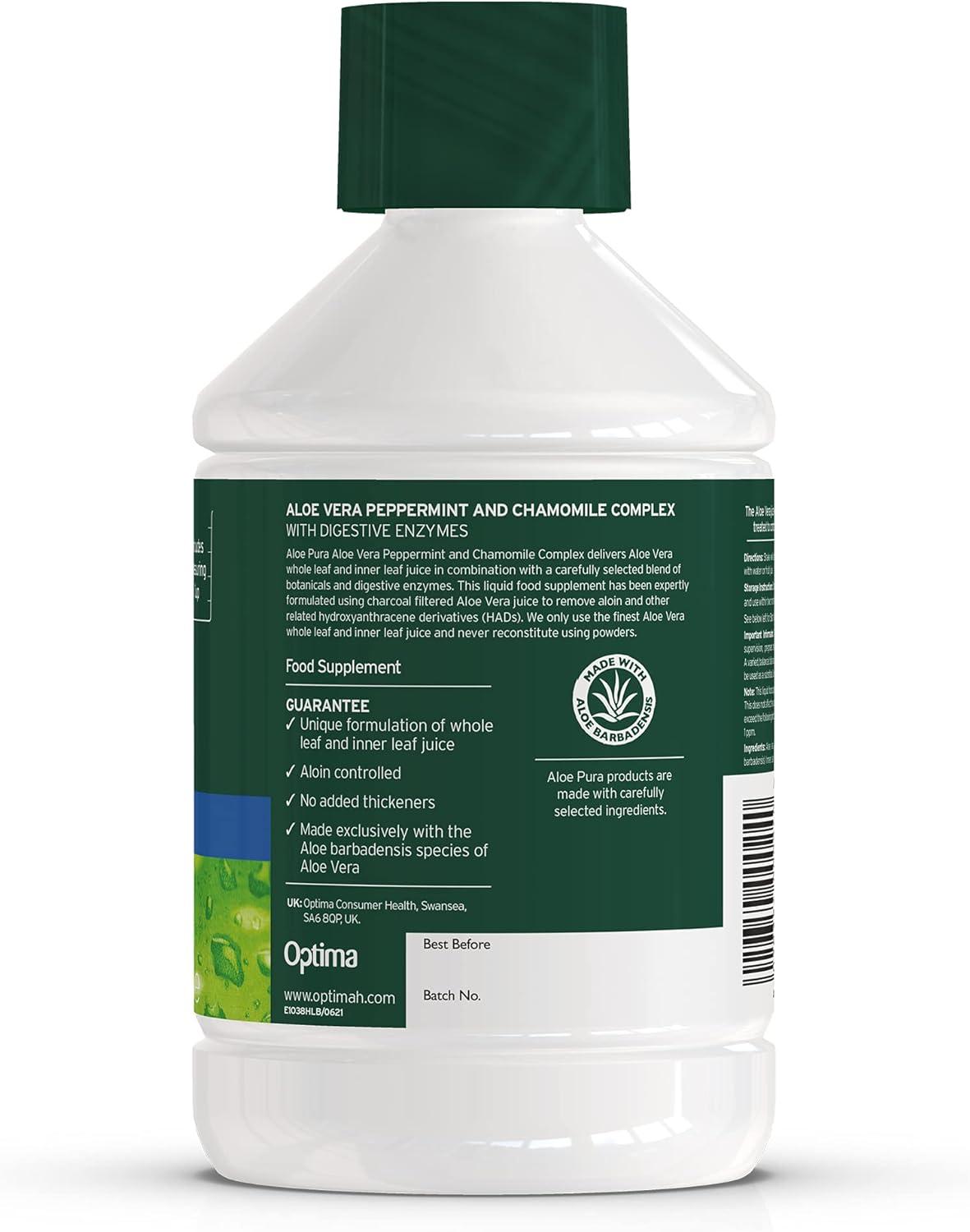 Aloe Pura Aloe Vera Peppermint & Chamomile Juice 500ml - Vegan ...