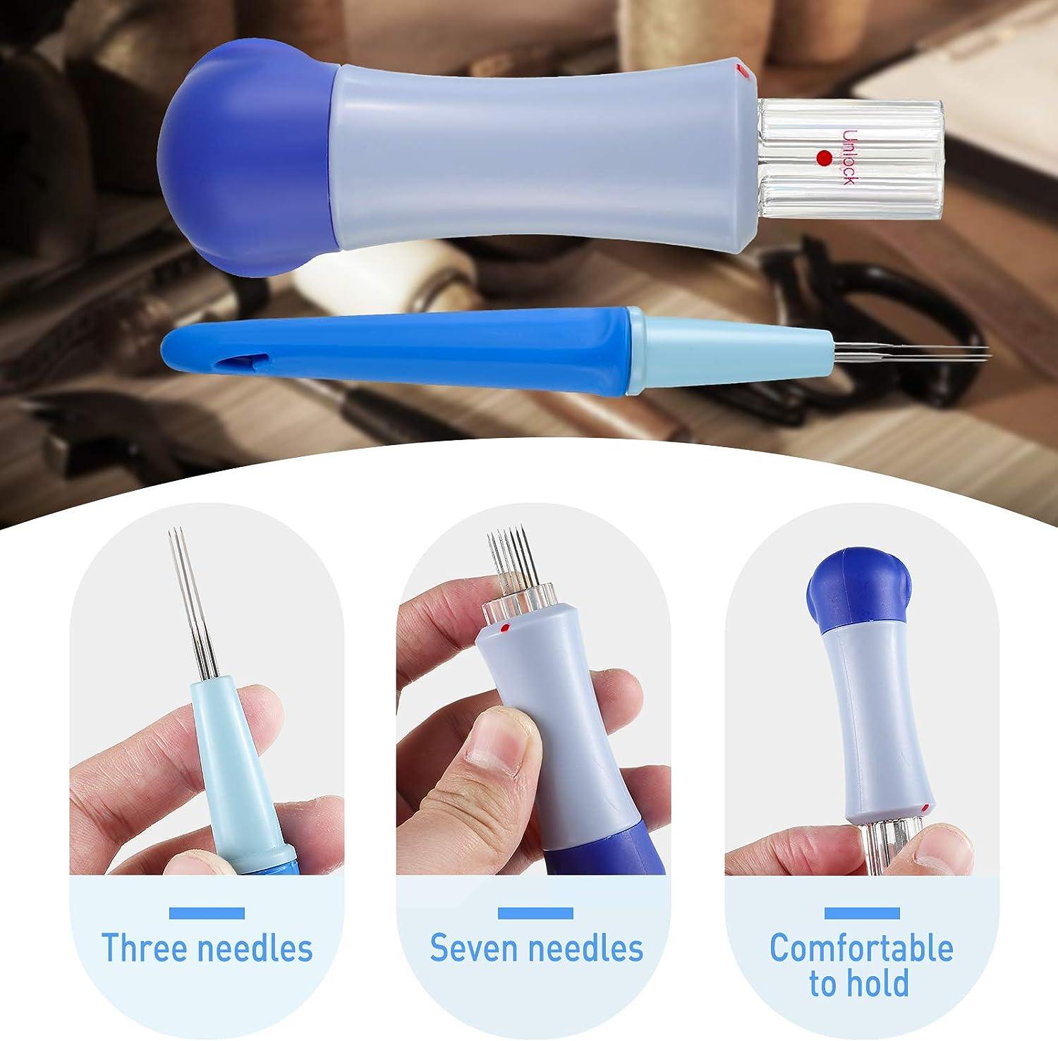 Needle Felting Tool Set with 3 Pen Style Needles & 7 Barbed Punch Style ...