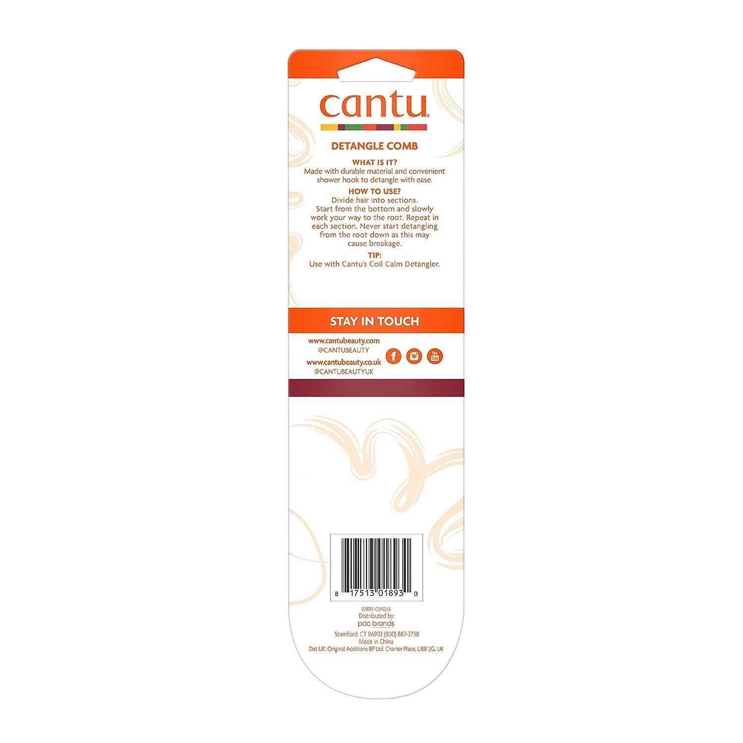 Cantu Sturdy Detangle Comb - Durable 1 Count for Tangle-Free Hair (Pack ...