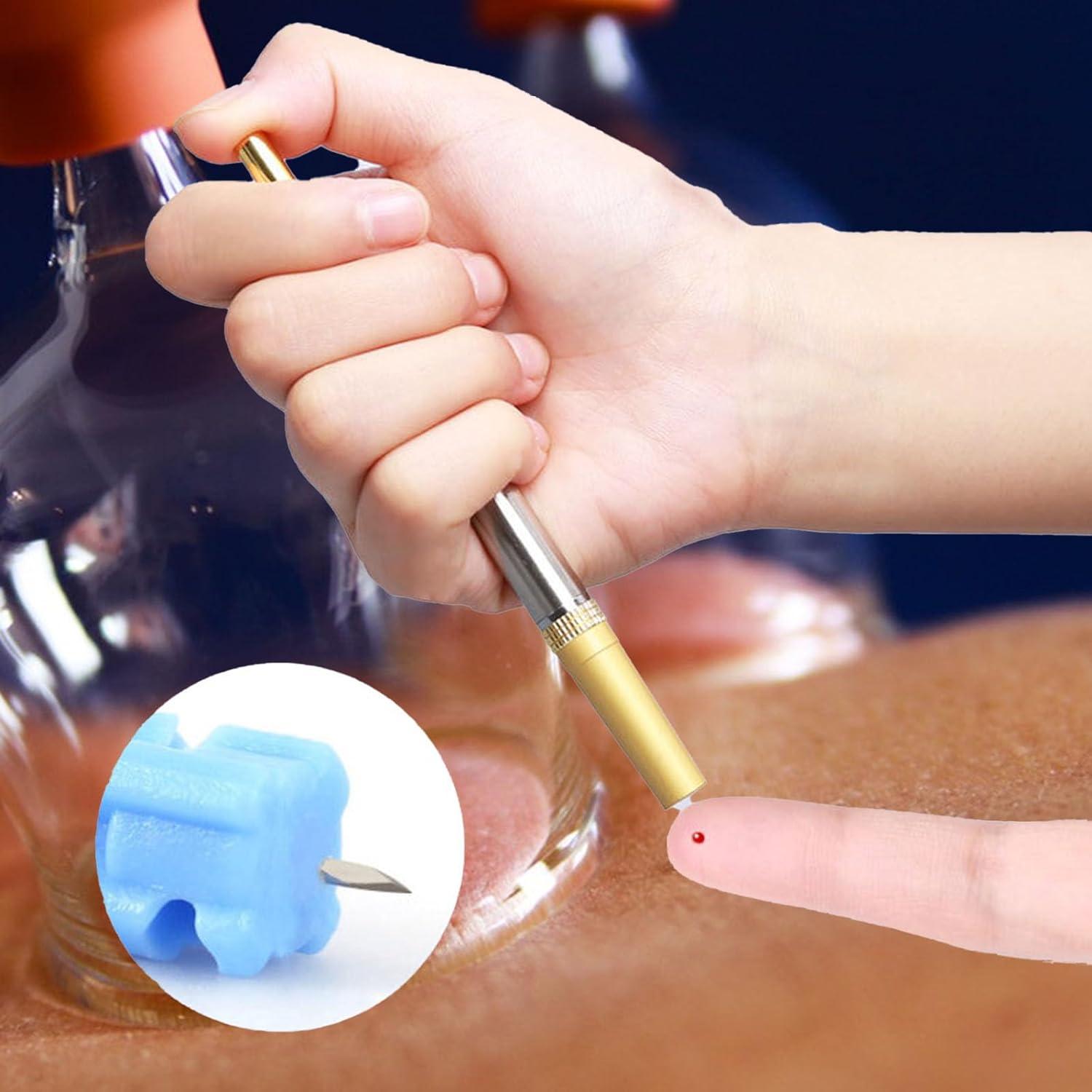 Blood Lancet Pen Stainless Steel Lancet Device Blood Test Pen ...