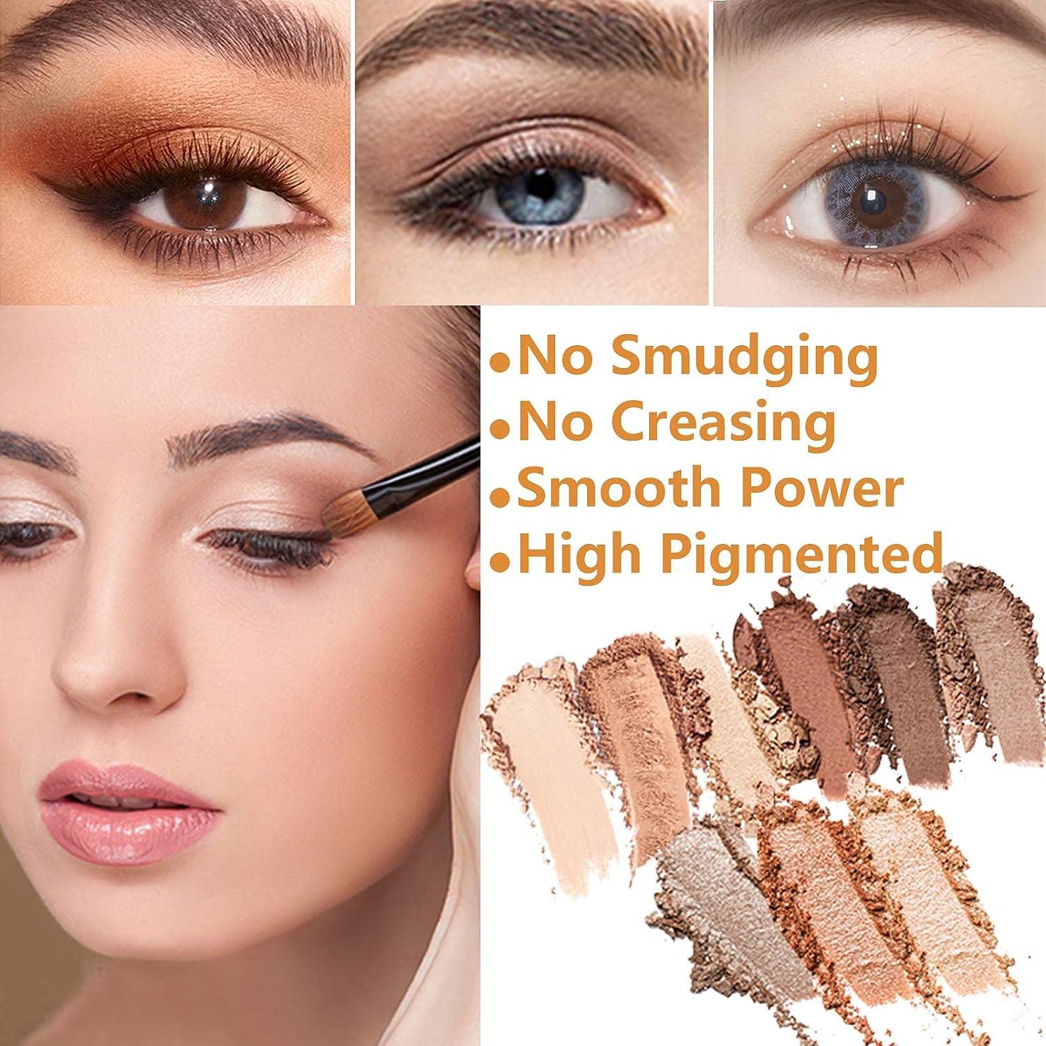 Brown Glitter Eyeshadow Palette - 9 Color Nude Matte Shimmer Waterproof ...