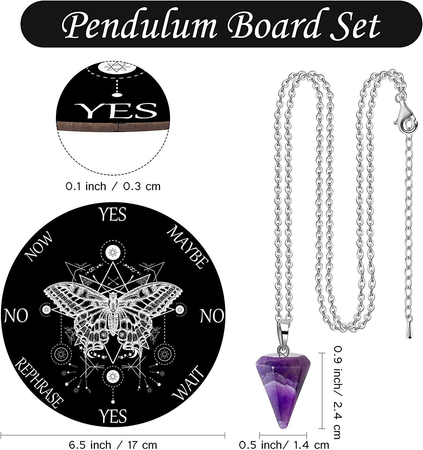 Black Butterfly Pendulum Board Dowsing Necklace Kit - Wiccan Altar ...