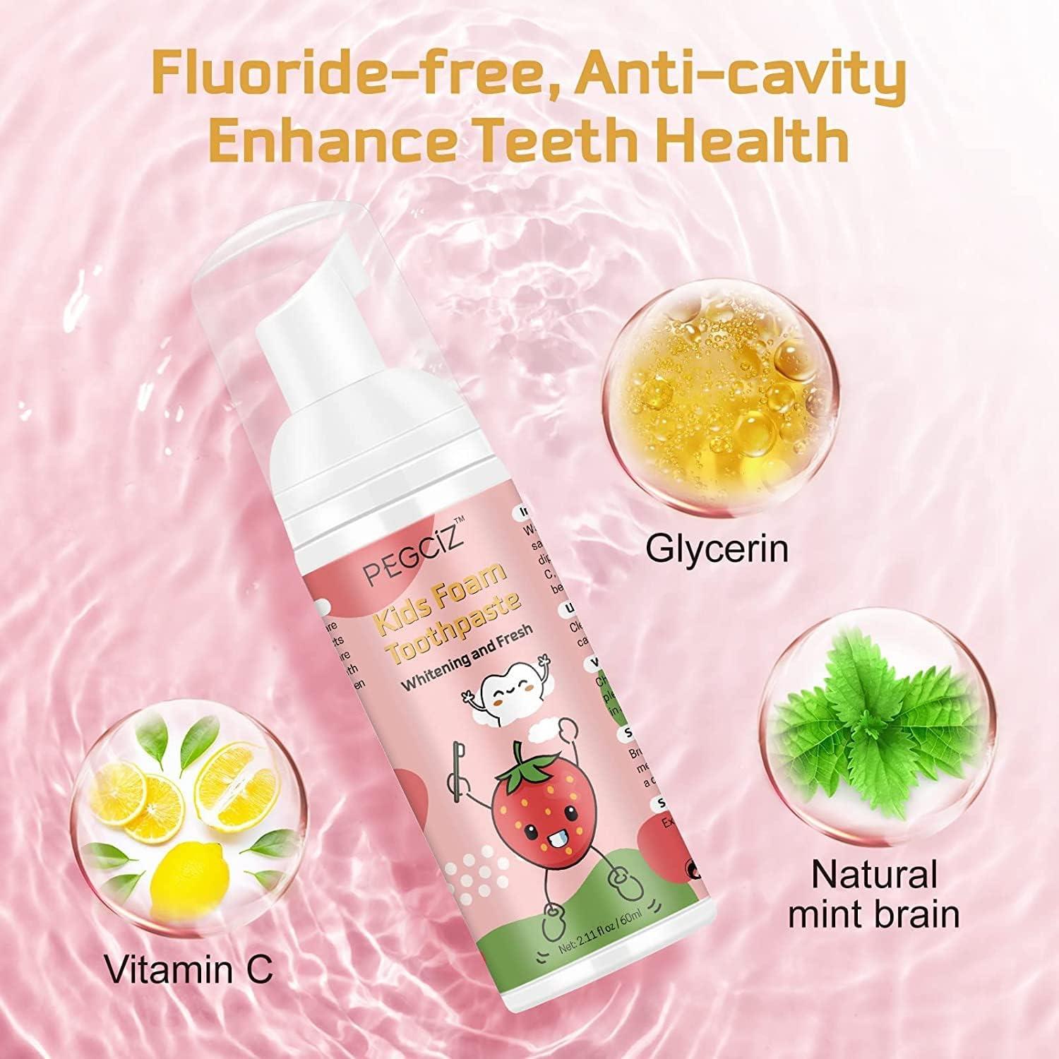 Kids Anti-Cavity Foam Toothpaste with Low Fluoride for Ages 3 ...