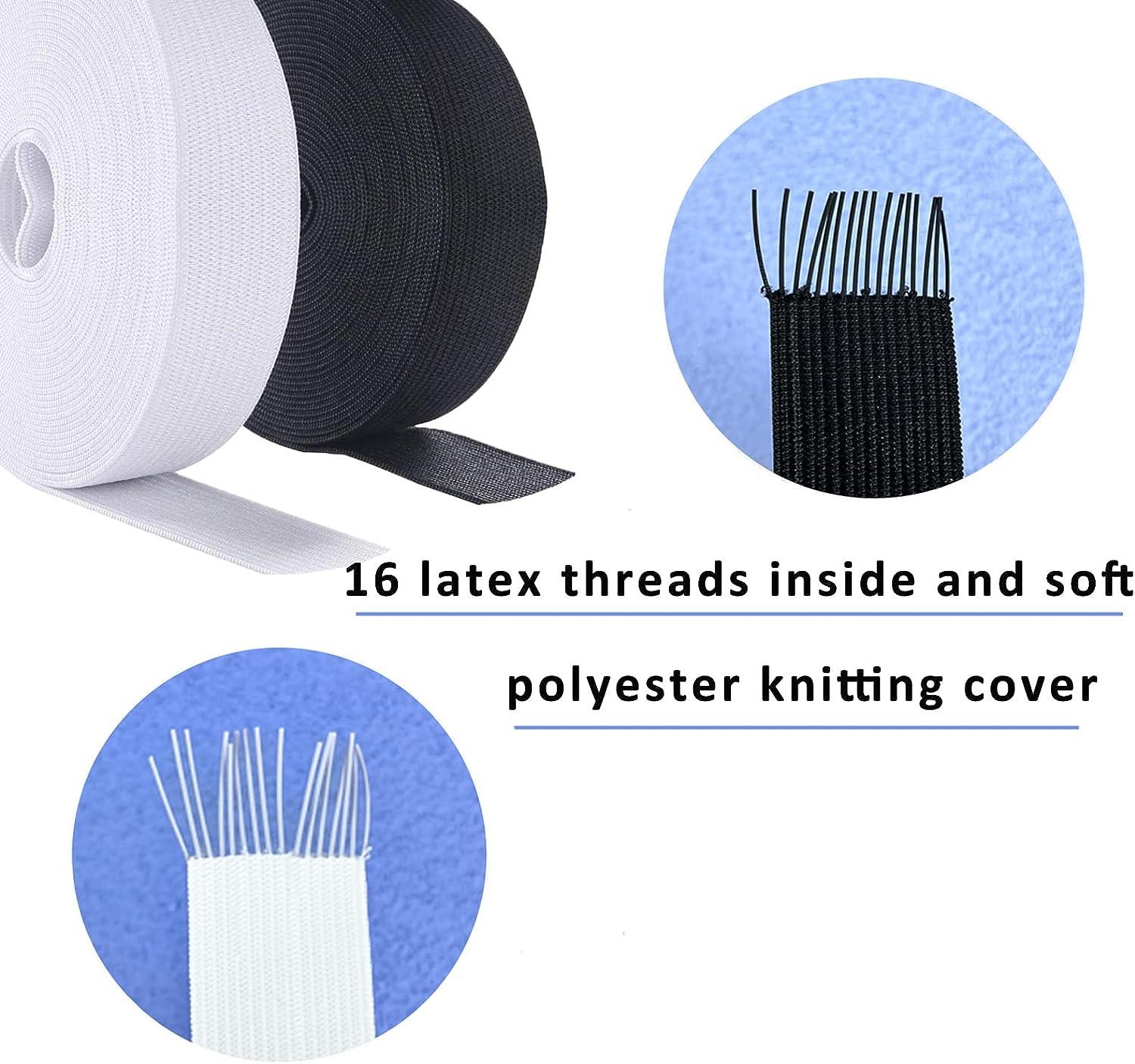 Sewing Elastic Band 1 Inch x 33FT White with Soft Tape Measure - High ...