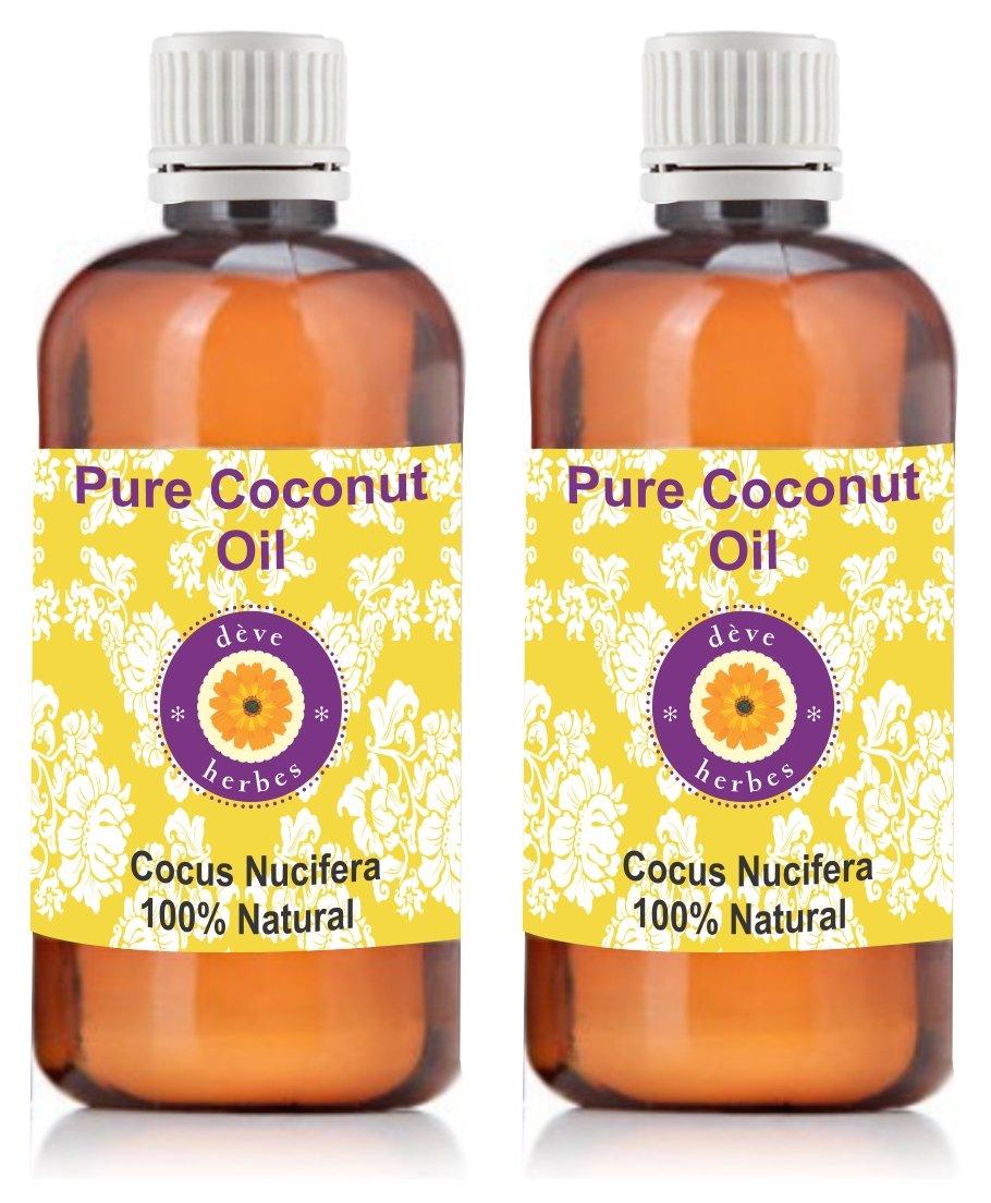 Pure Coconut Oil Pack of Two (100ml Each) - 100% Natural Cold Pressed ...