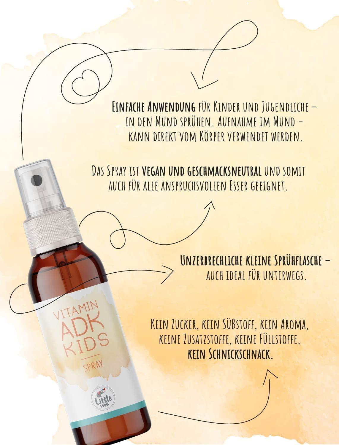 Little WoW Vegan Vitamin D3 K2 Spray for Kids | Immune Support | 180 ...