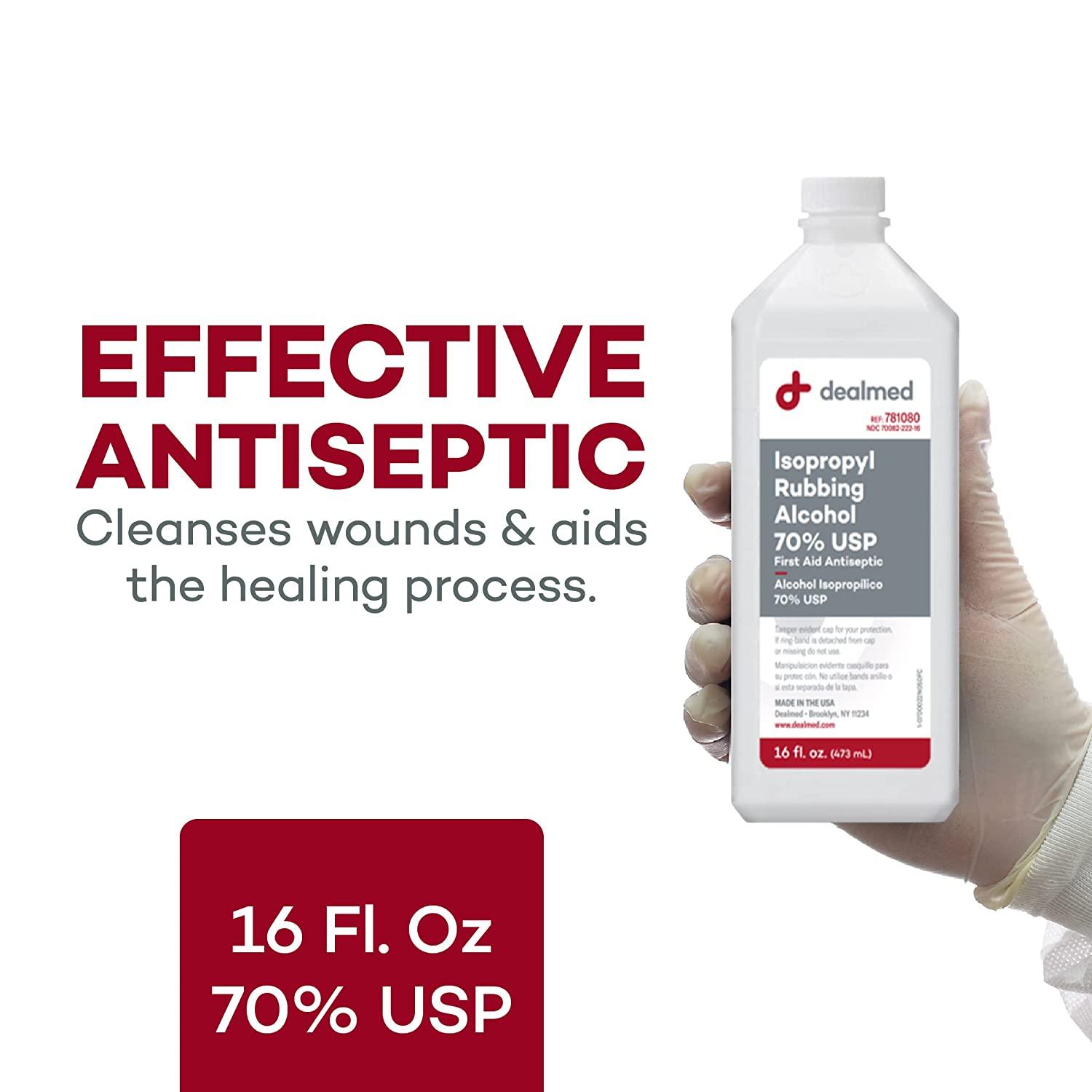 Dealmed Isopropyl Rubbing Alcohol 70% USP 16 fl. oz - First Aid ...