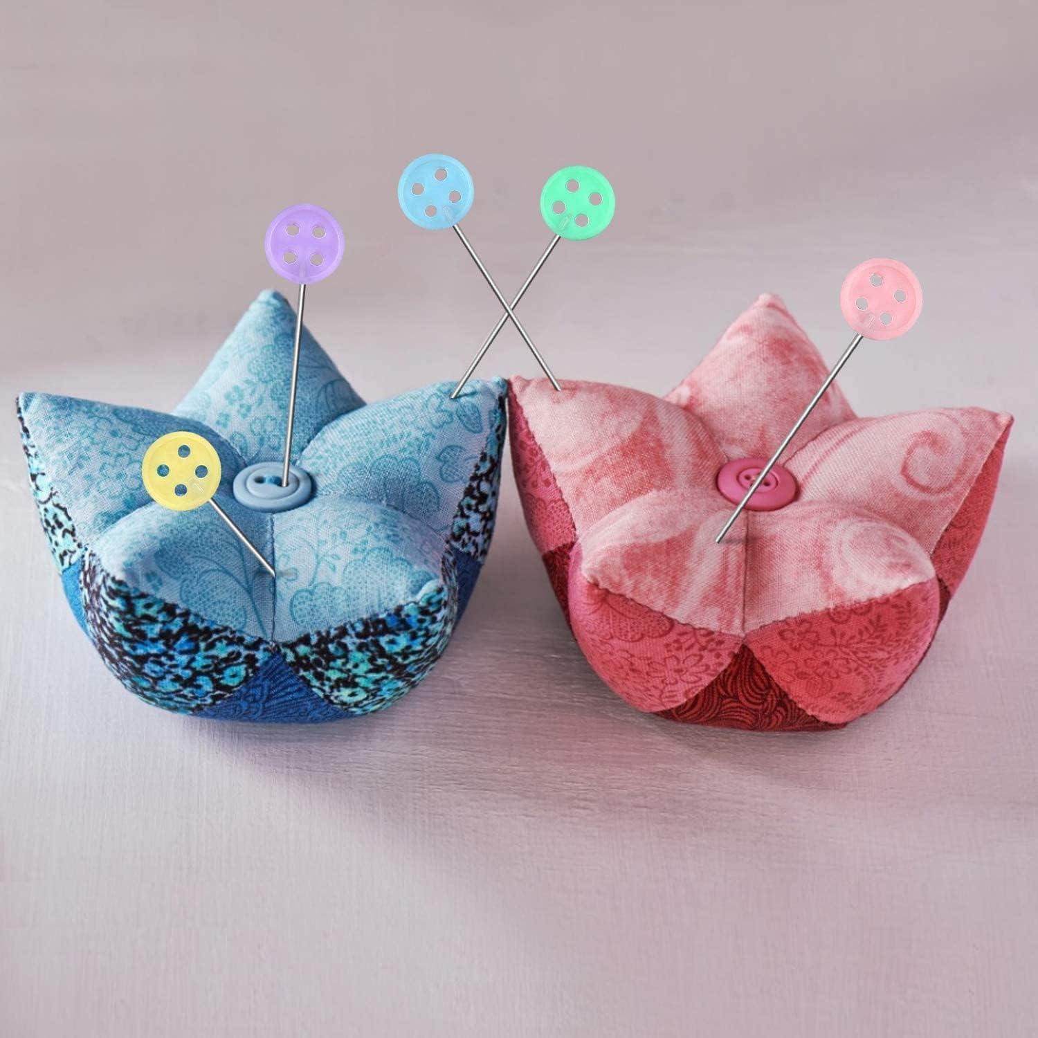 200 PCS Flat Head Sewing Pins for Fabric Quilting - Assorted Colored ...