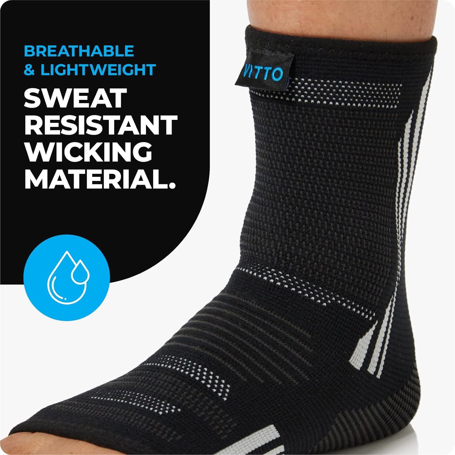 VITTO Ankle Support Sleeve M (Pack of 1) for Ligament Damage, Sprained ...