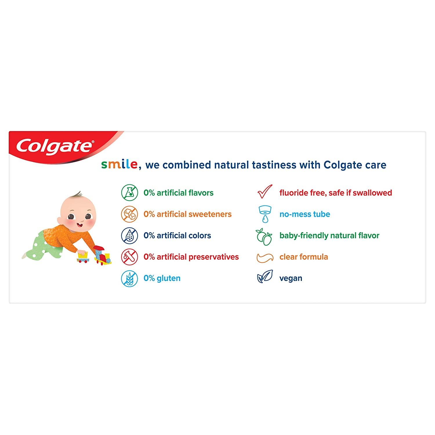 Colgate Zero Baby and Toddler Training Toothpaste - Fluoride & SLS Free ...