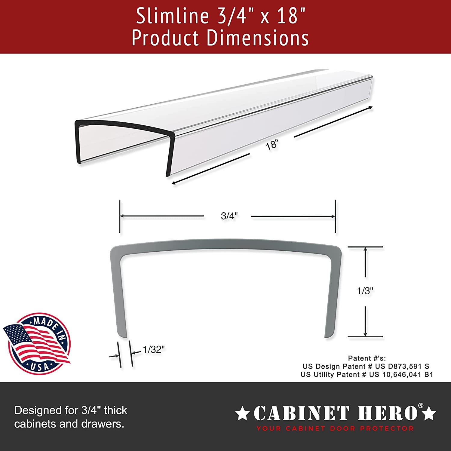 CABINET HERO Slimline Clear Edge Guard Protector - 18 Length, Thick ...