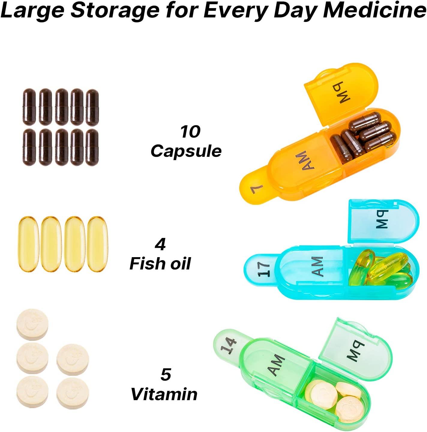 Daviky Monthly Pill Organizer - 30 Day AM/PM, 2 Times a Day Pill Box ...