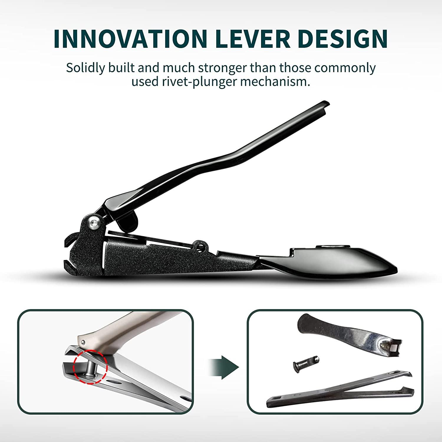 VANWIN No Splash Nail Clippers with Catcher and Glass Nail File ...