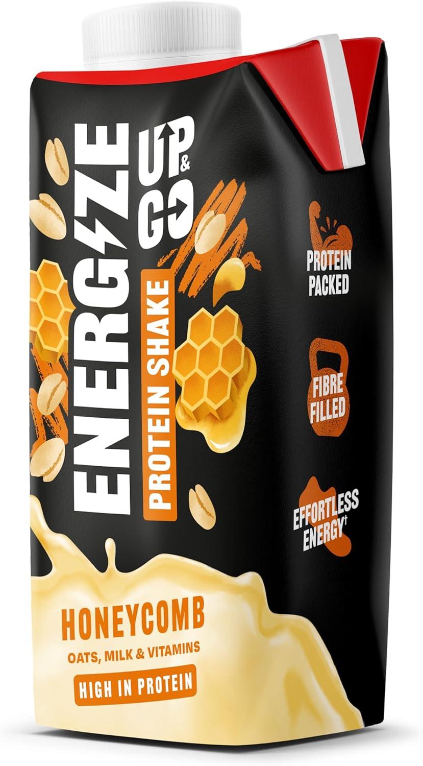 UP&GO Energize Honeycomb Protein Breakfast Shake (350ml x 8 Bottles ...