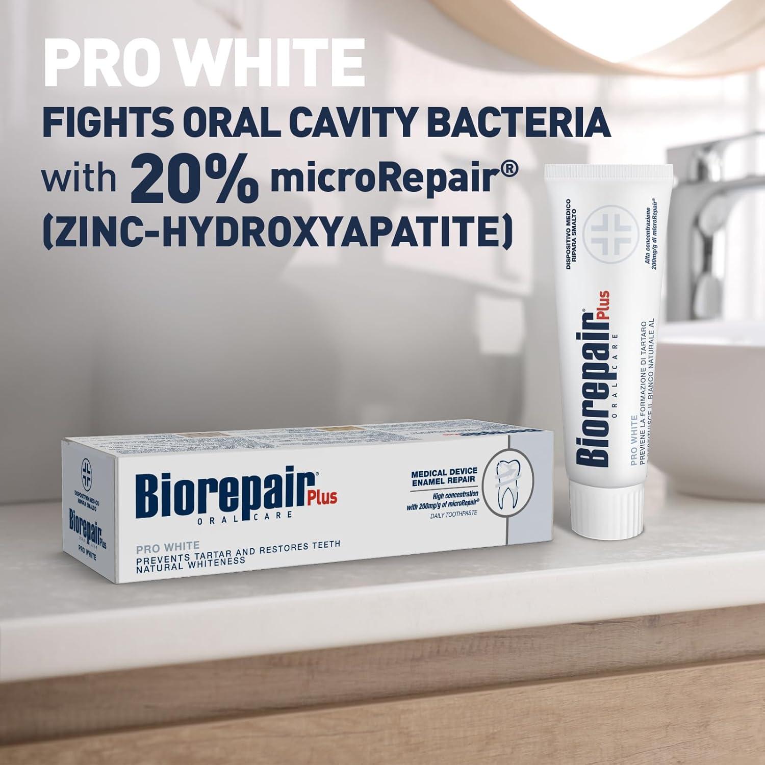 Biorepair Pro Plus White Toothpaste 75ml - Achieve a Natural White ...