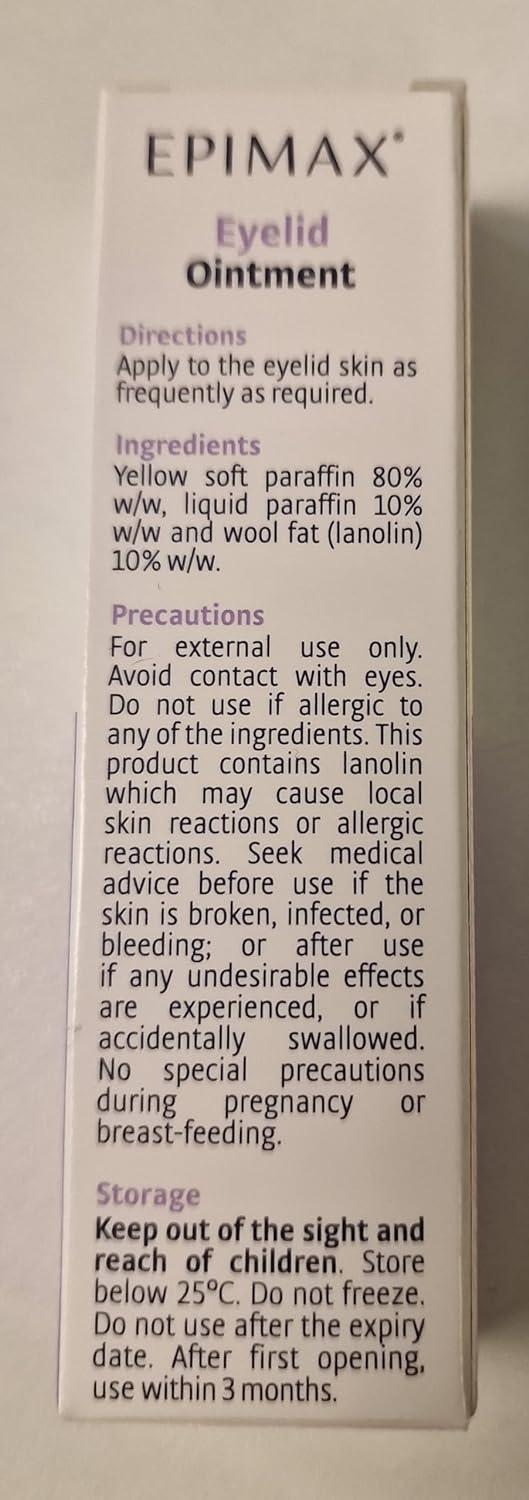 Epimax Eyelid Ointment-A Soothing moisturiser to Help Relieve eyelids That are Dry Itchy red and ...