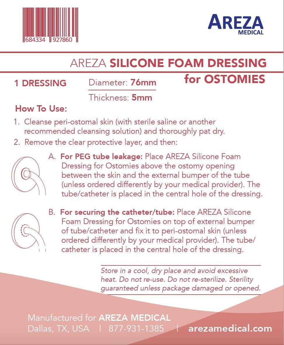 Silicone Foam Ostomy Dressing for Tube Security and Leakage Absorption ...
