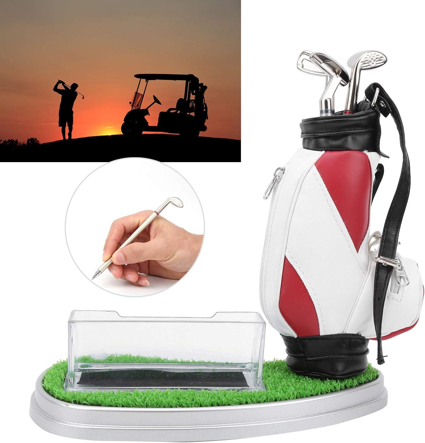 Keenso Desktop Golf Pen Set - Mini Golf Club Pen Holder with Clock ...