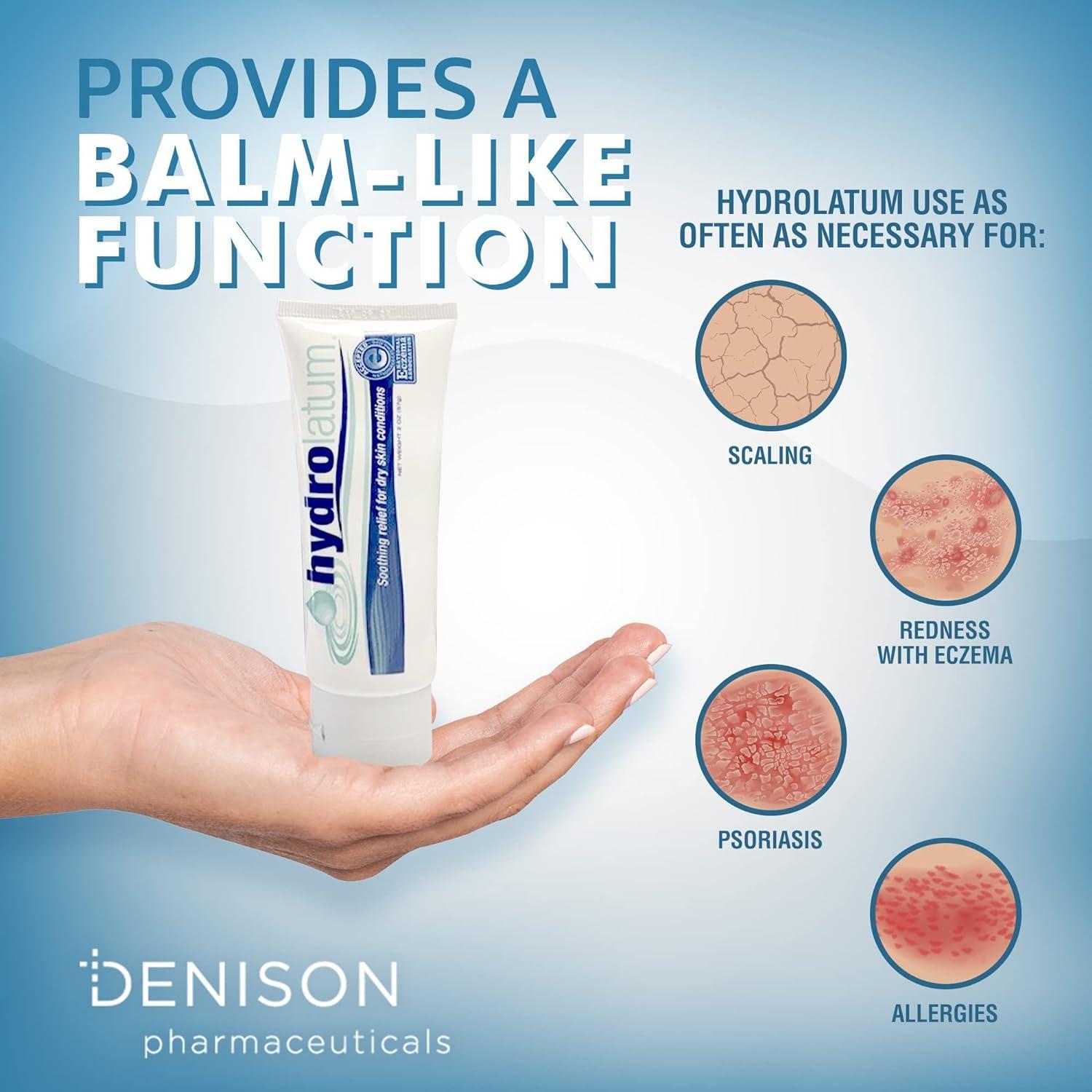 Hydrolatum Dry Skin Cream - Eczema & Psoriasis Treatment - Non-Greasy ...