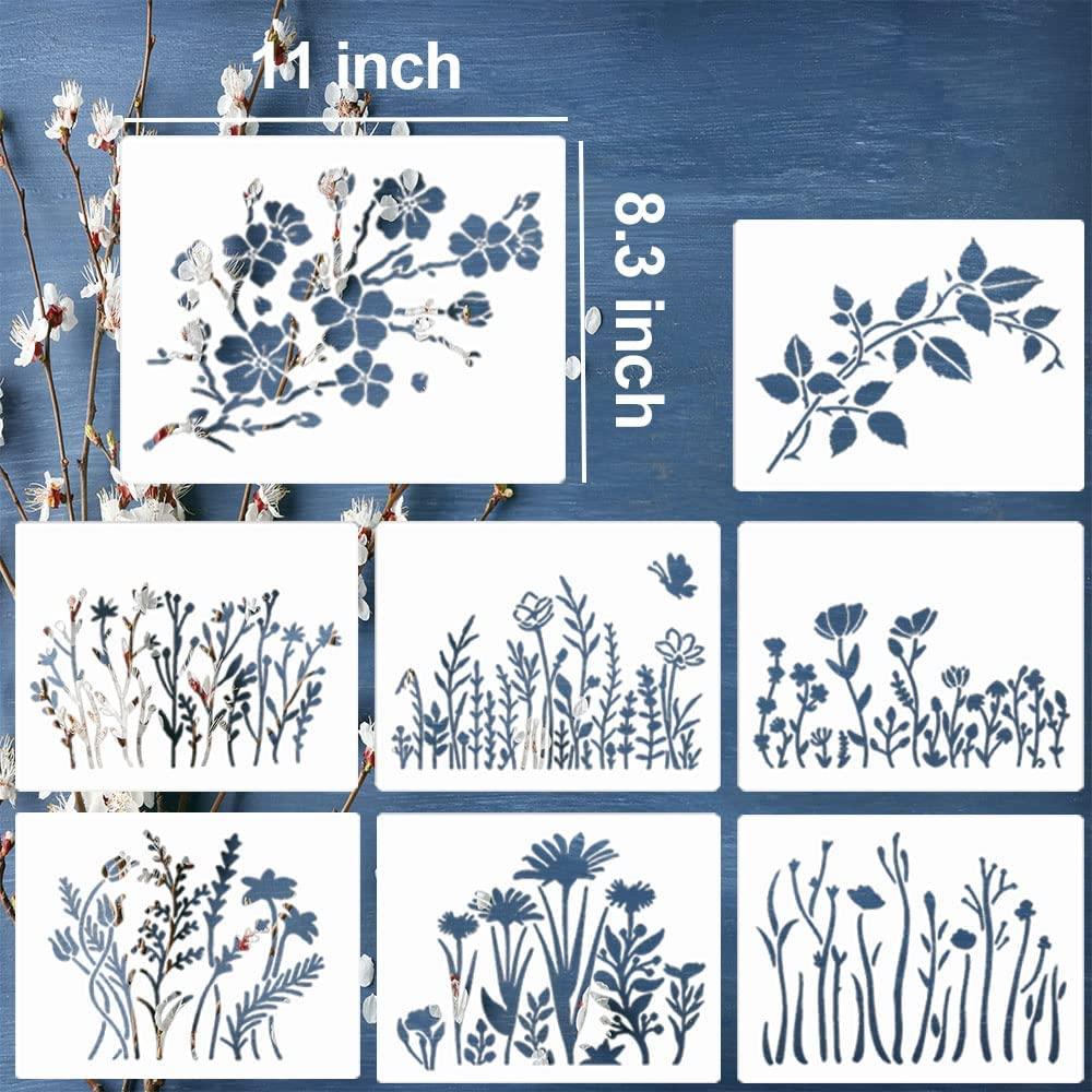 Wild Flower Stencils for Painting 11X8.3" Large Flower Stencil for ...