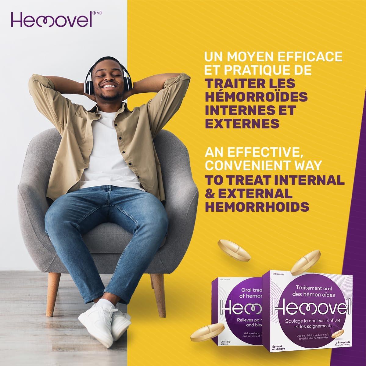 HEMOVEL Hemorrhoidal Oral Treatment - Clinically Proven Mess-Free ...